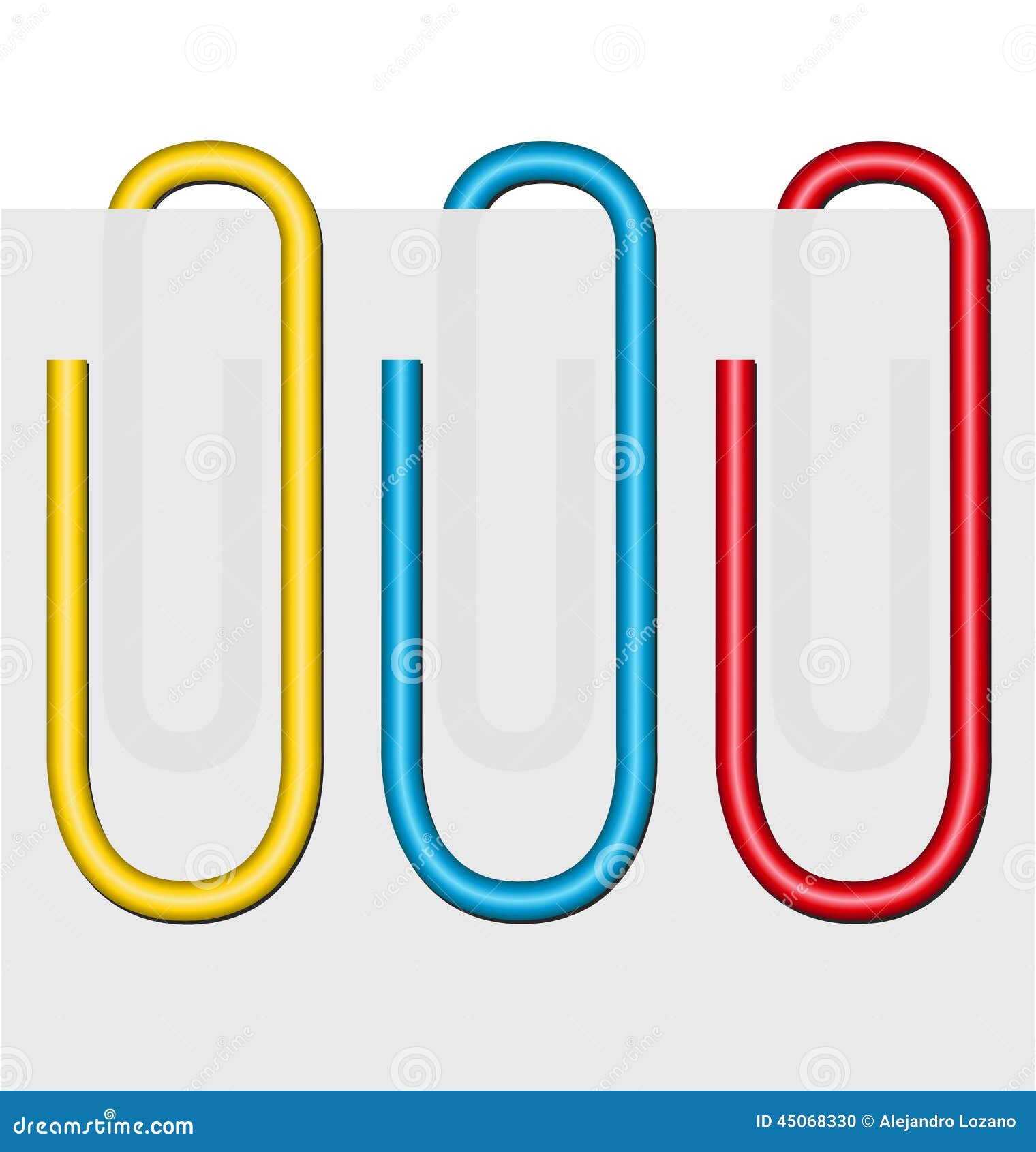 Sheet of Paper and Three Giant Clips Stock Vector - Illustration of ...