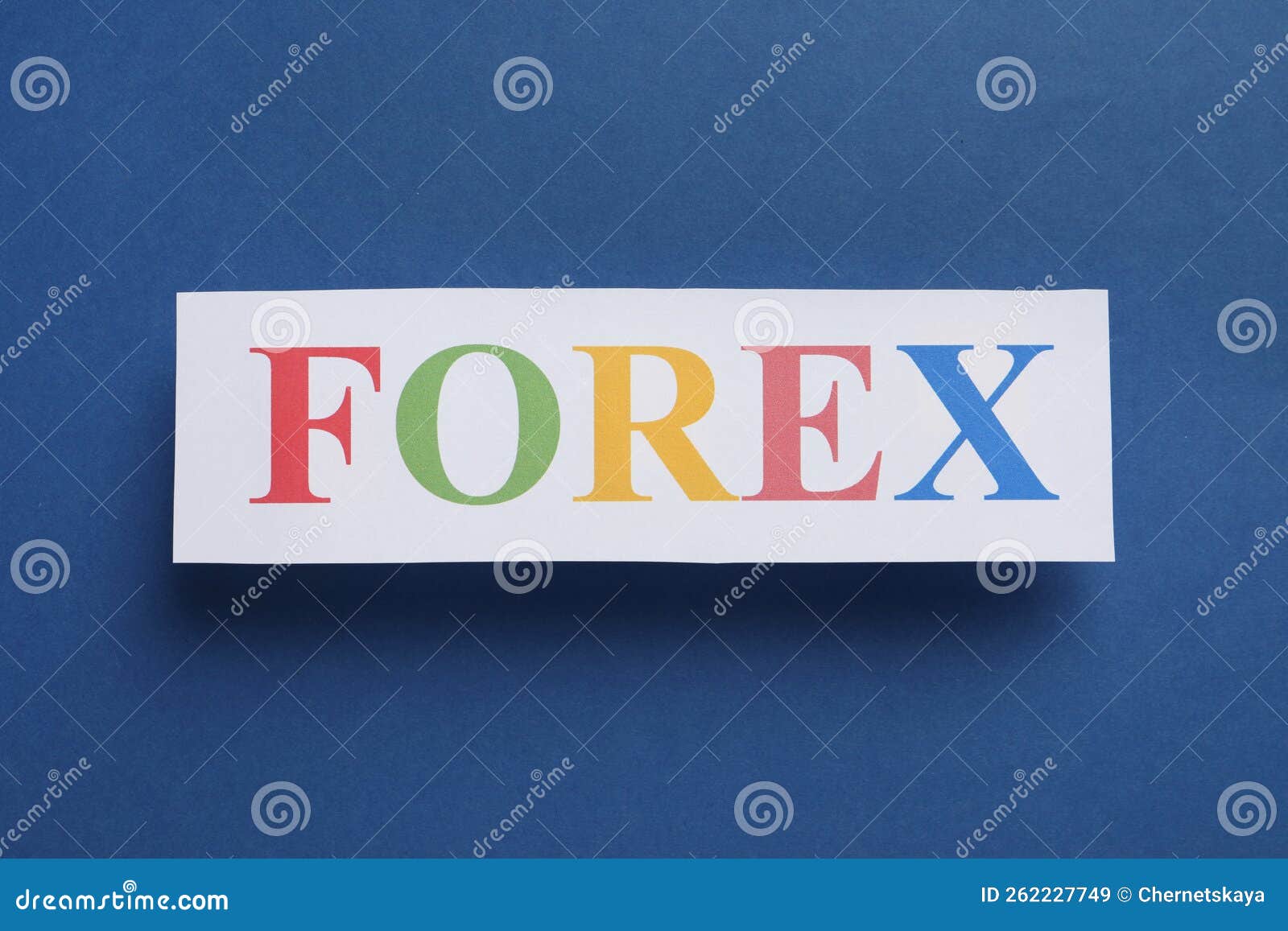 Sheet of Paper with Word Forex on Dark Blue Background, Top View ...
