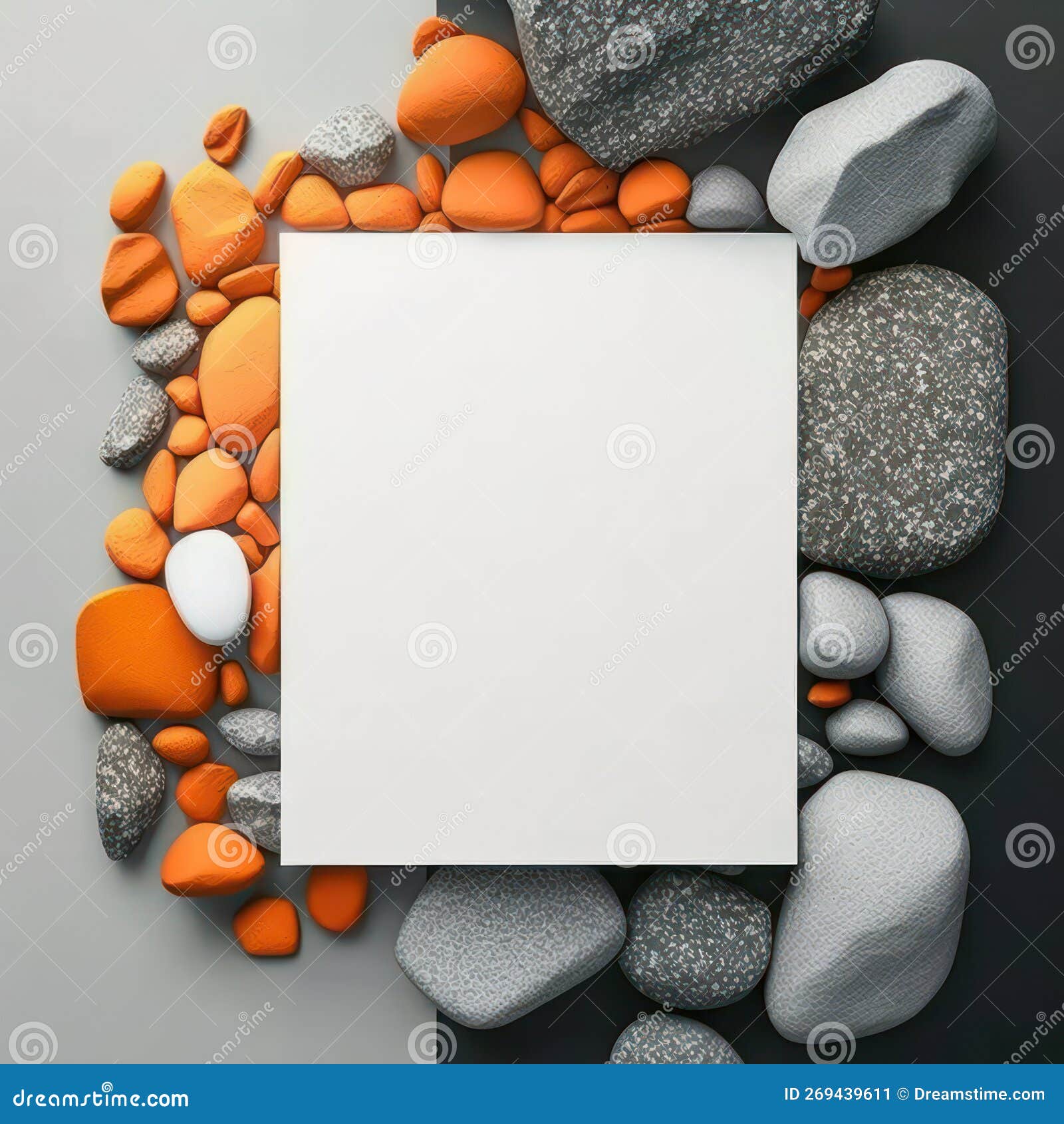 Sheet of Papper Background Mockup, Fiery Pebbles and Rocks AI ...