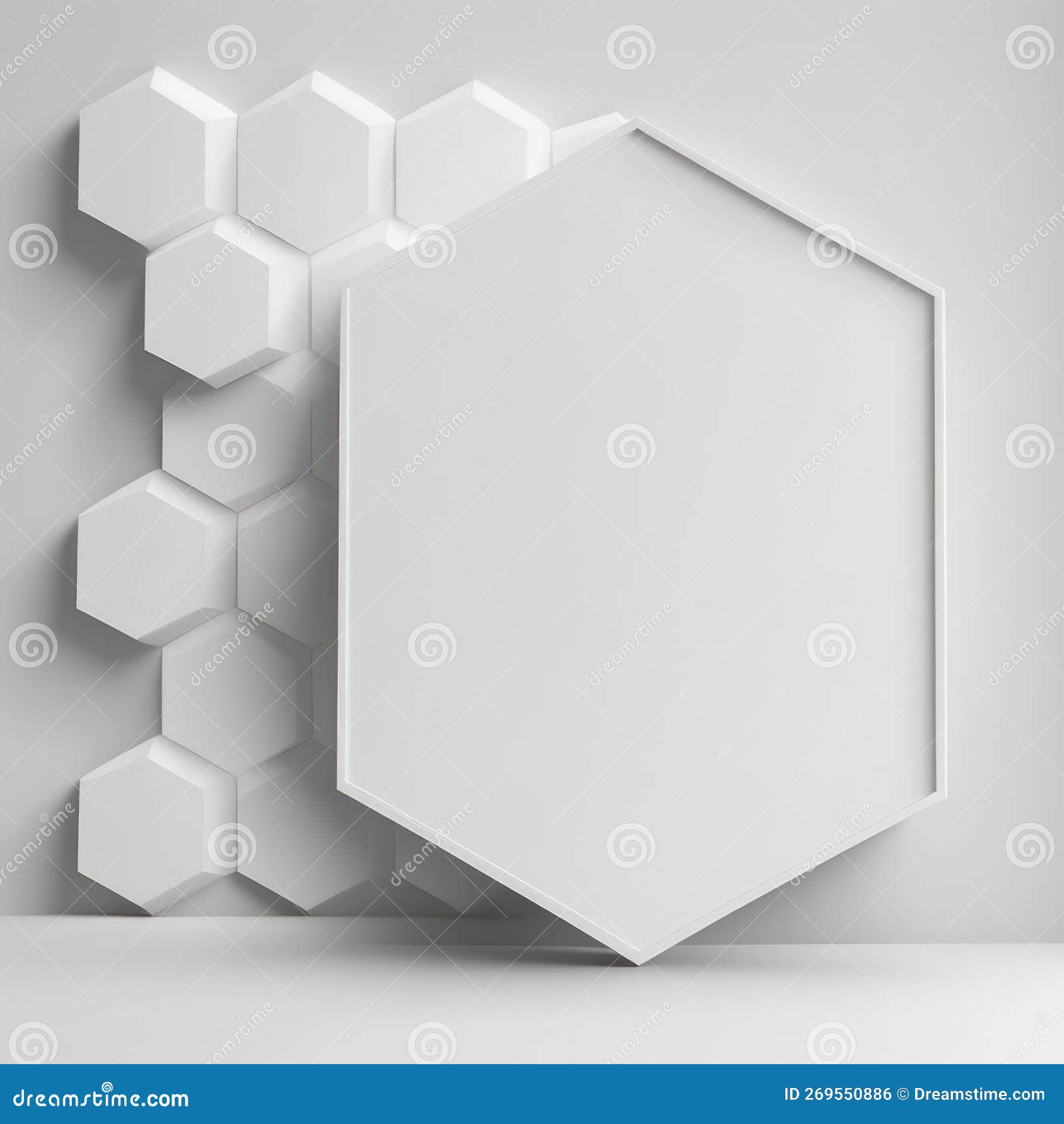 Sheet of Papper Background Mockup, Hexagonal Prism with Six Sides. AI ...