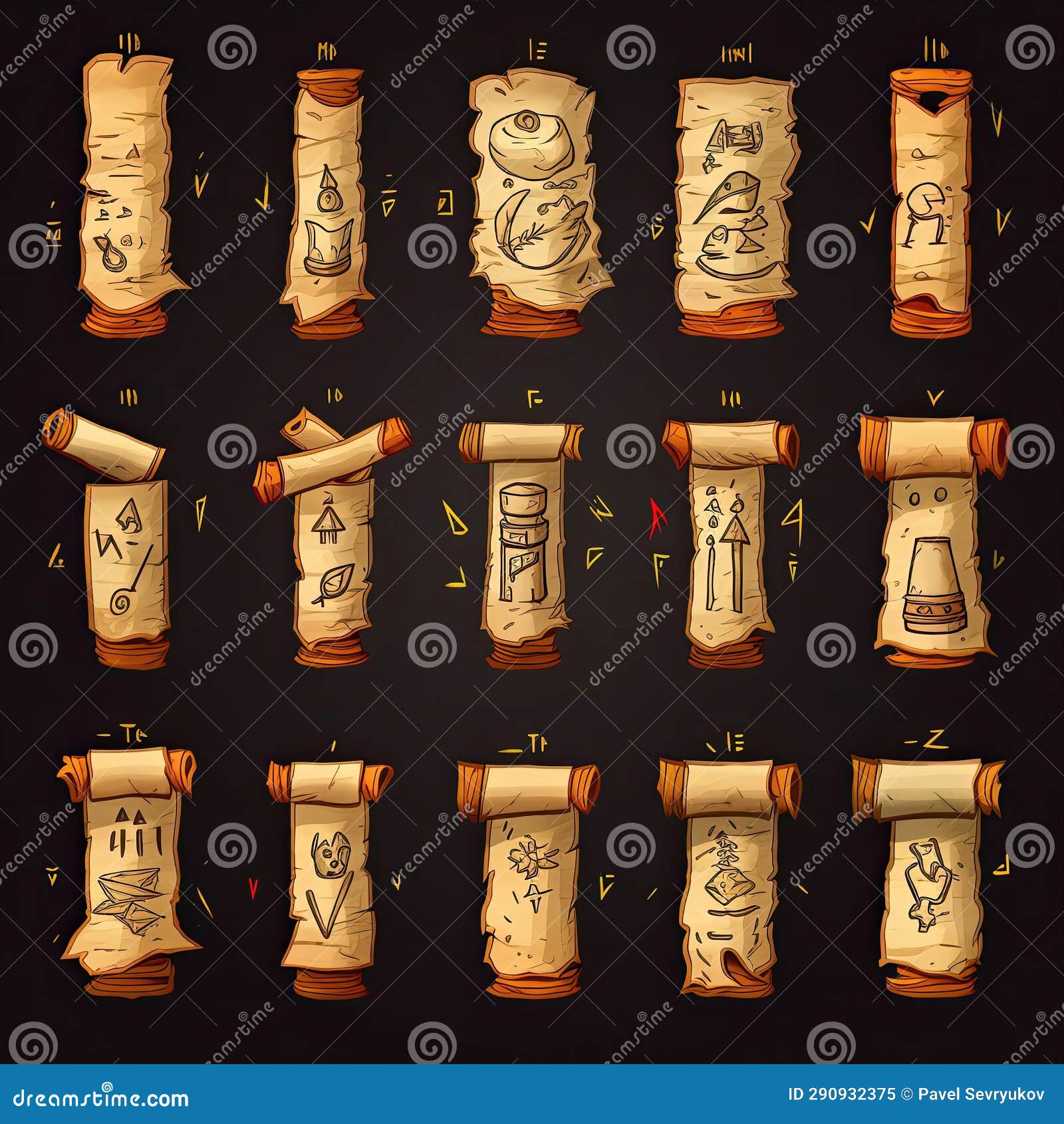 Sheet Papyrus Scroll Game Ai Generated Stock Image - Image of message ...