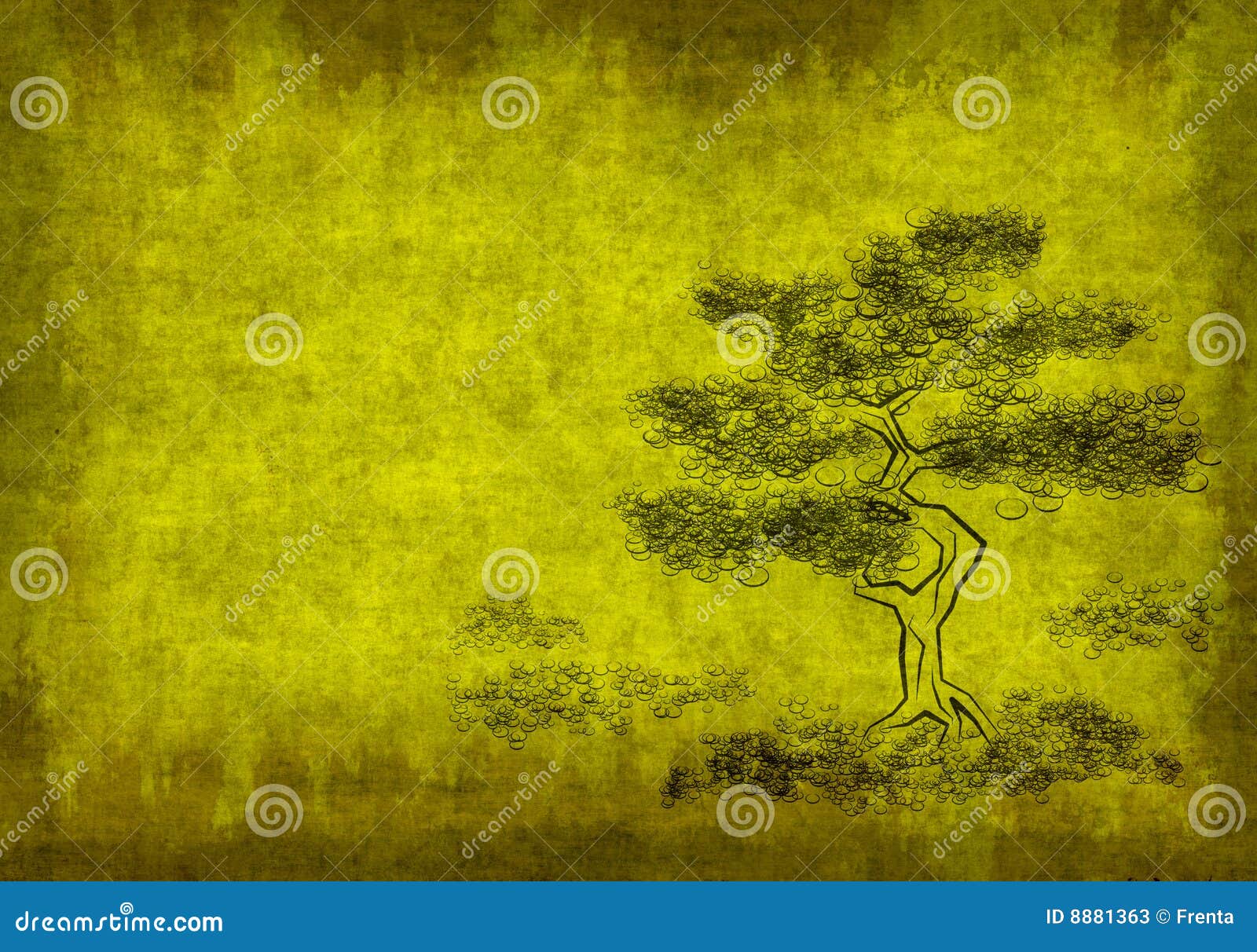 Sheet Parchment with Figure of Tree Stock Illustration - Illustration ...