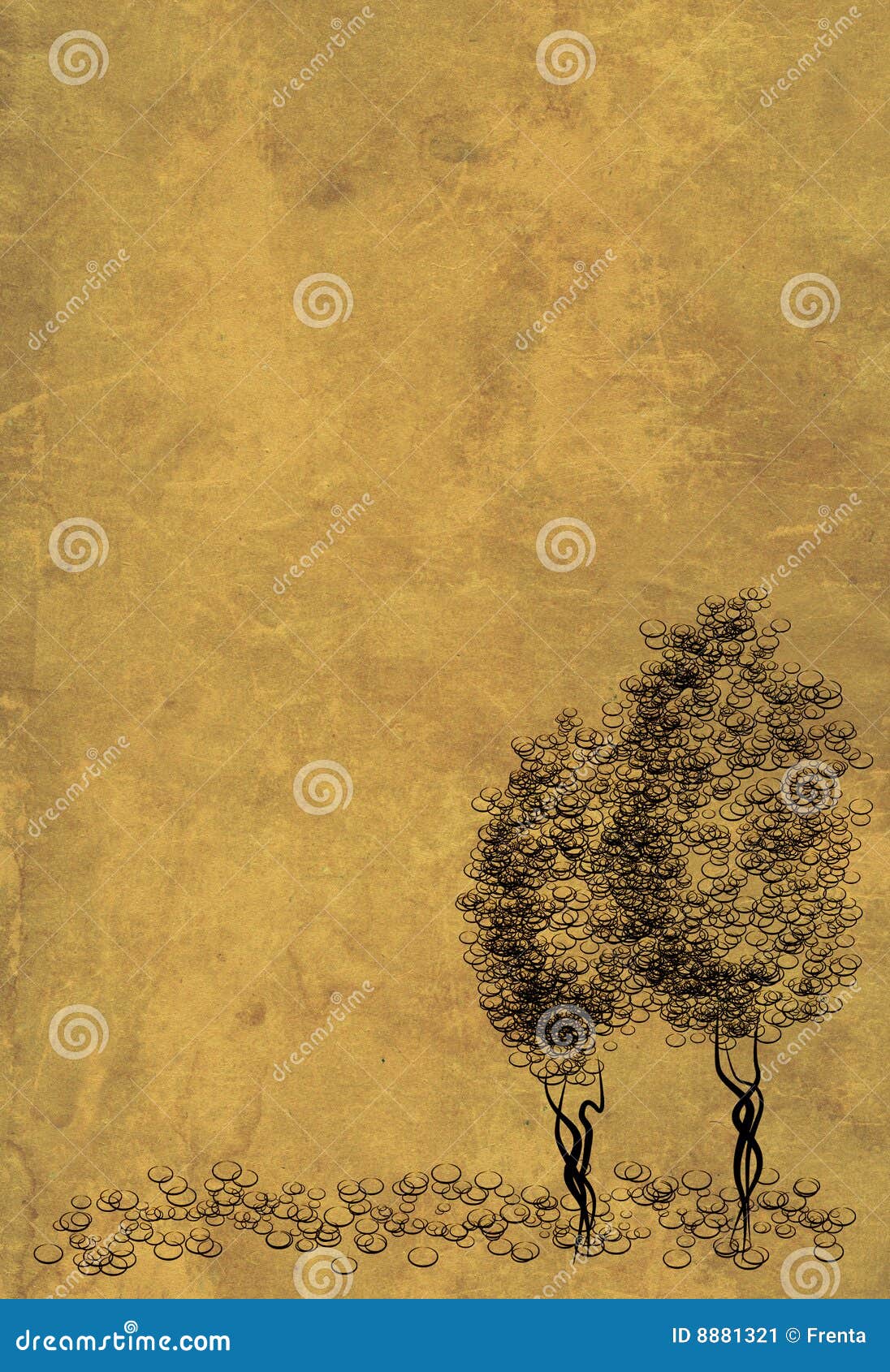 Sheet Parchment with Figure of Trees Stock Illustration - Illustration ...