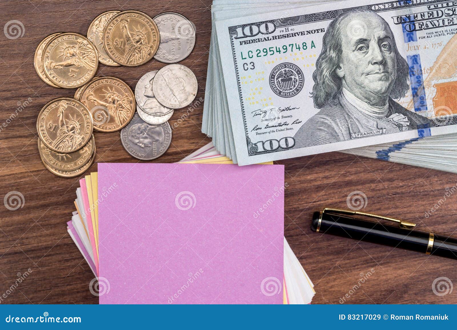 Sheet with Pen and Us Dollar. Stock Image - Image of signature, sheet ...
