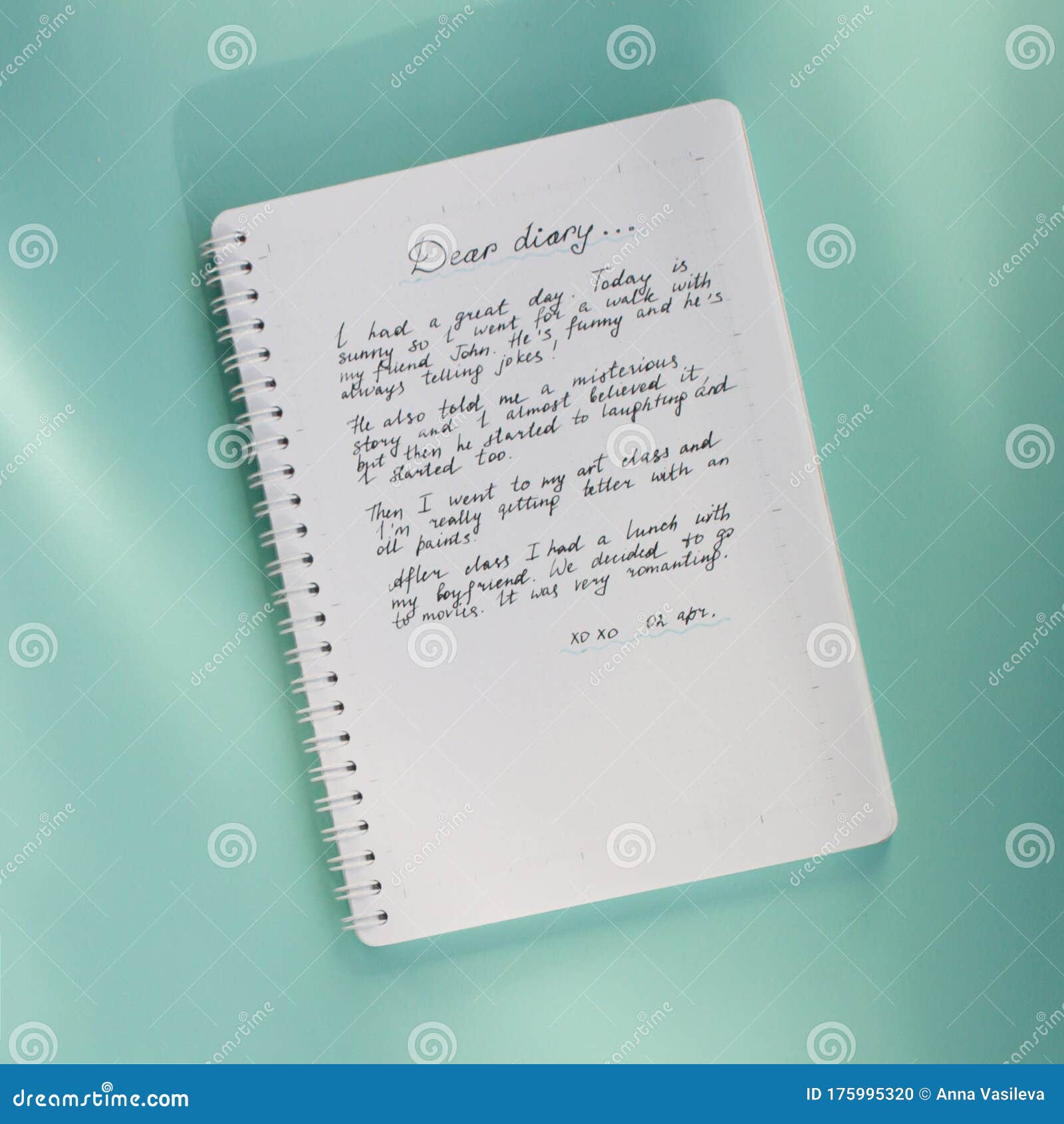 Sheet from a Personal Diary Stock Photo - Image of note, important ...