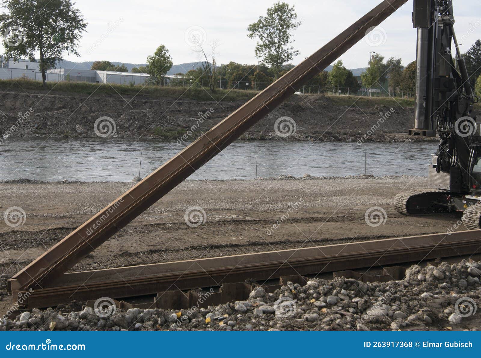 Sheet Piling Retaining Wall in Hydraulic Engineering Stock Photo ...