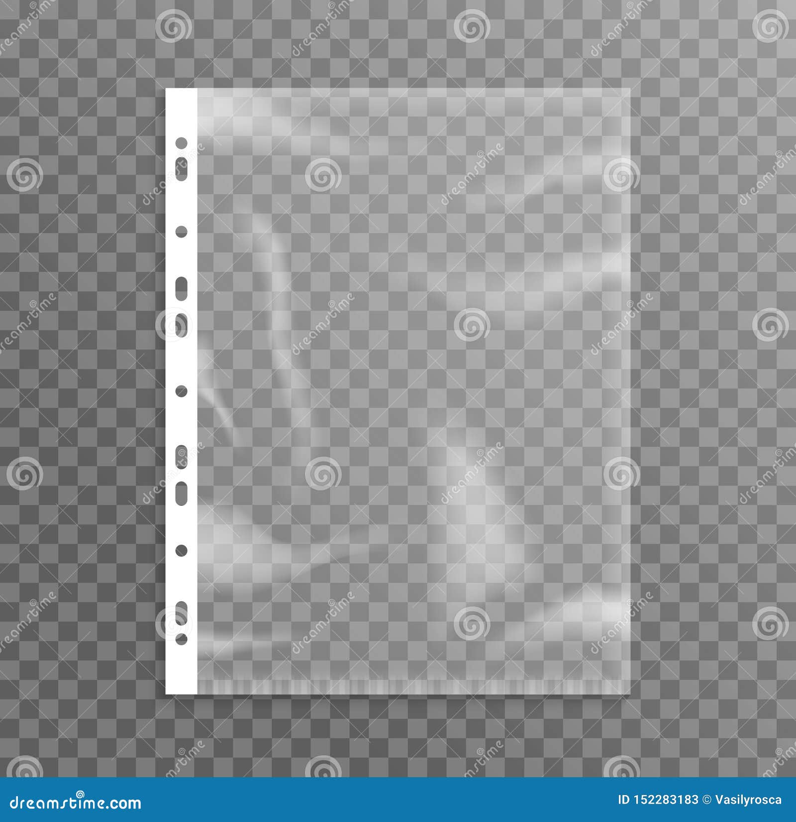 Sheet Plastic Protector, Clear Folder File. Punched Pocket Sheet Mockup ...