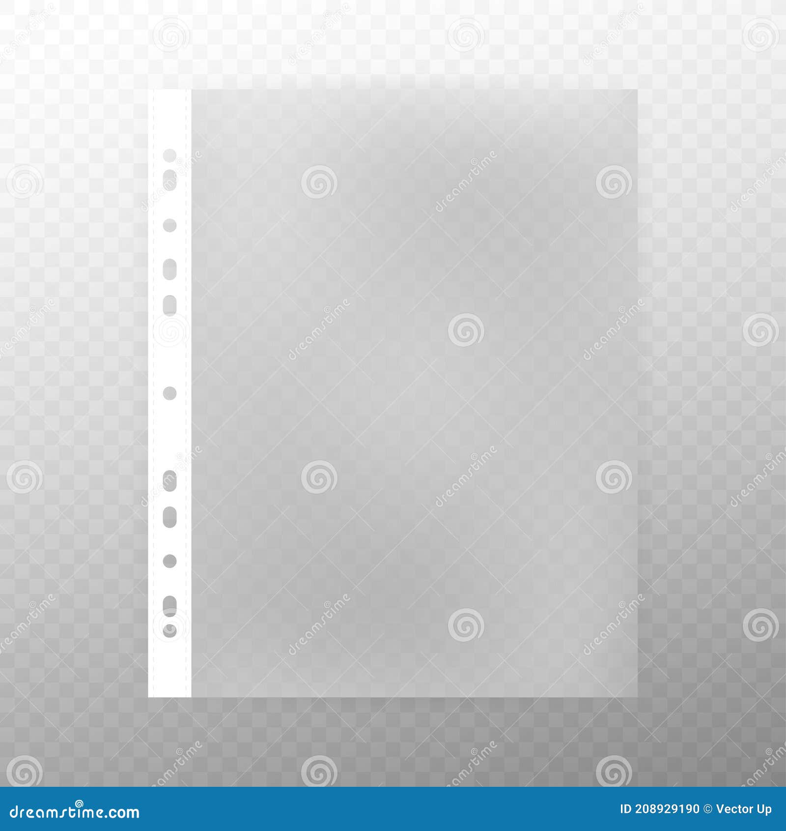 Sheet Plastic Protector, Clear Folder File. Punched Pocket Sheet Mockup ...