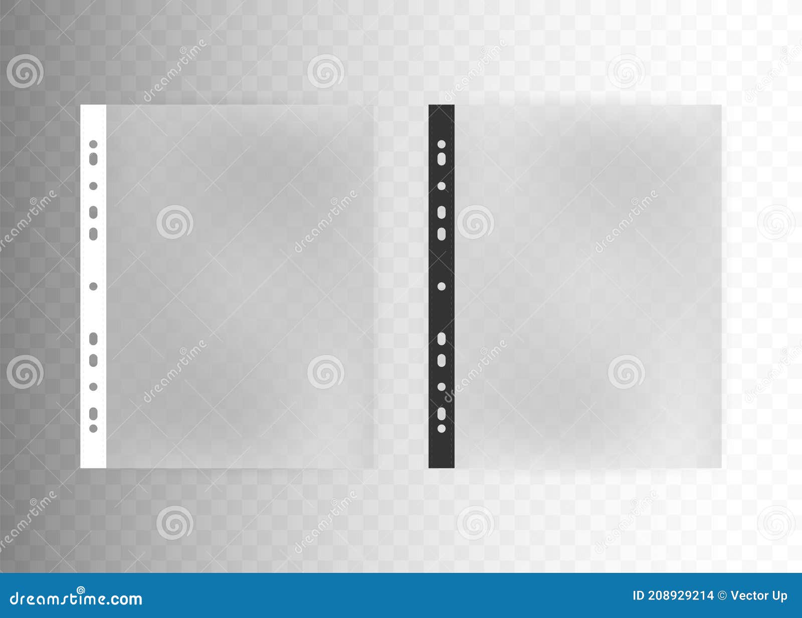Sheet Plastic Protector, Clear Folder File. Punched Pocket Sheet Mockup ...