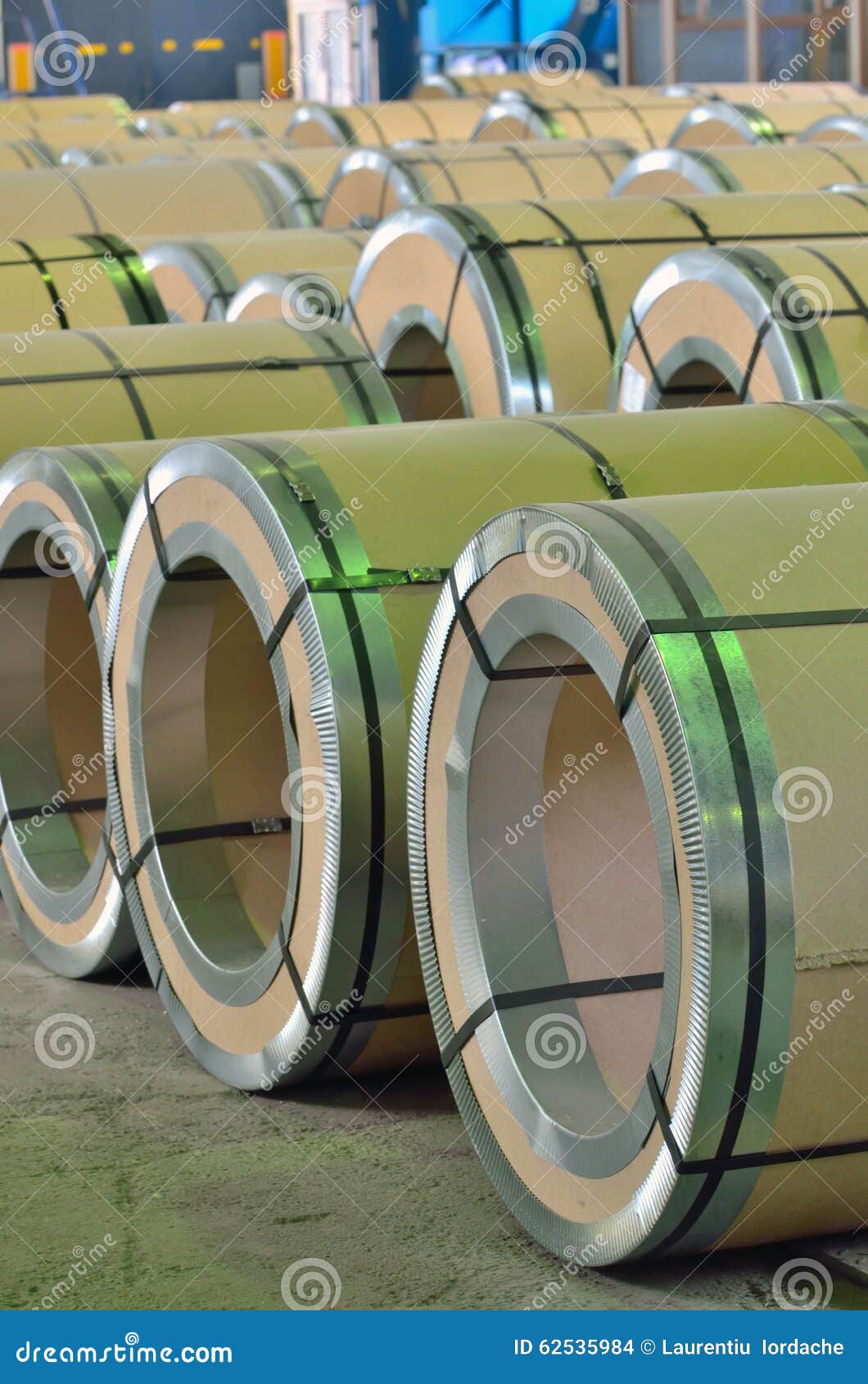 Sheet Rolls in Warehouse on Stack Stock Photo - Image of metallic ...
