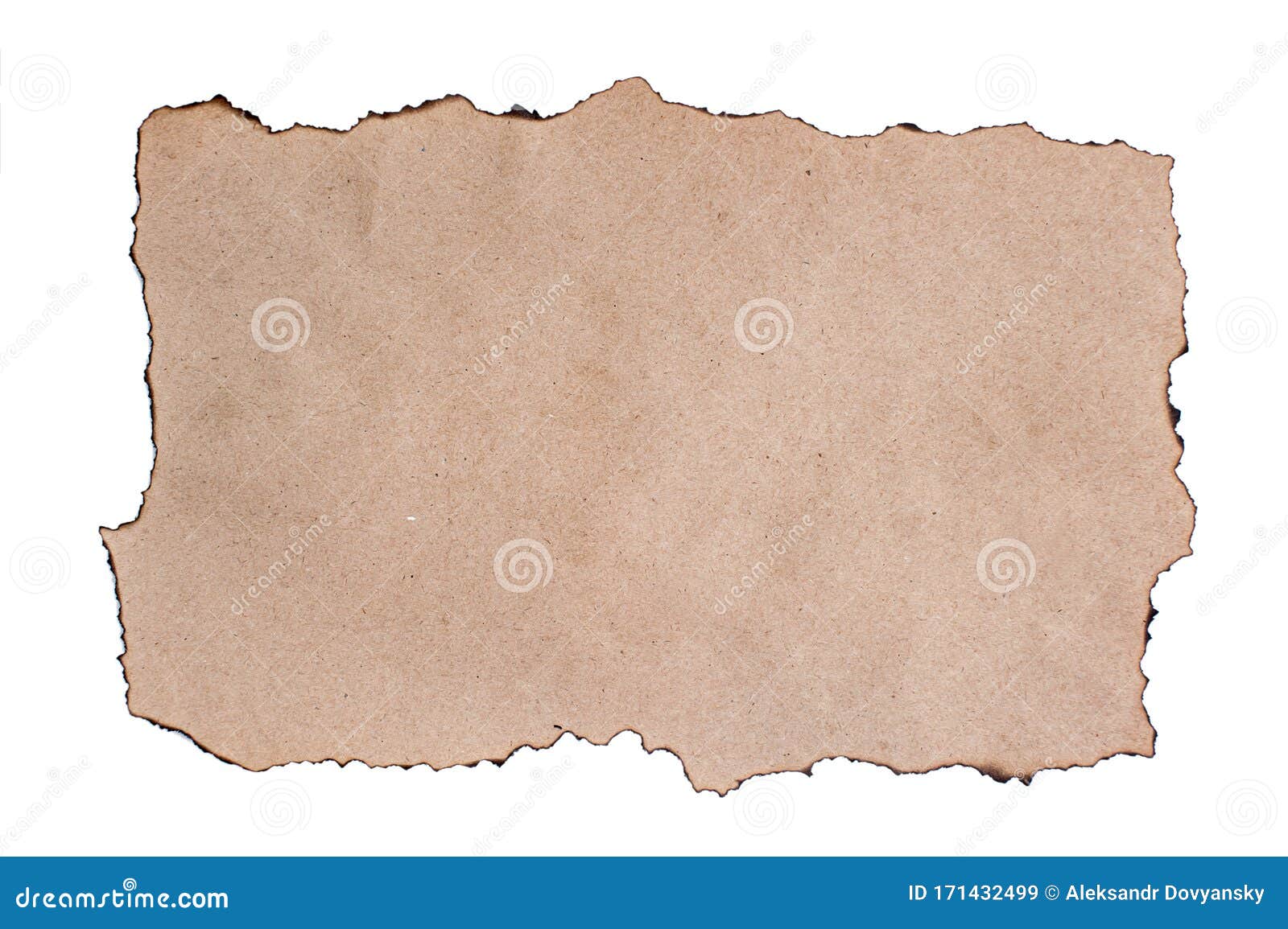 A Sheet of Rough Brown Paper with Burned Edges. Copy Space Stock Image ...