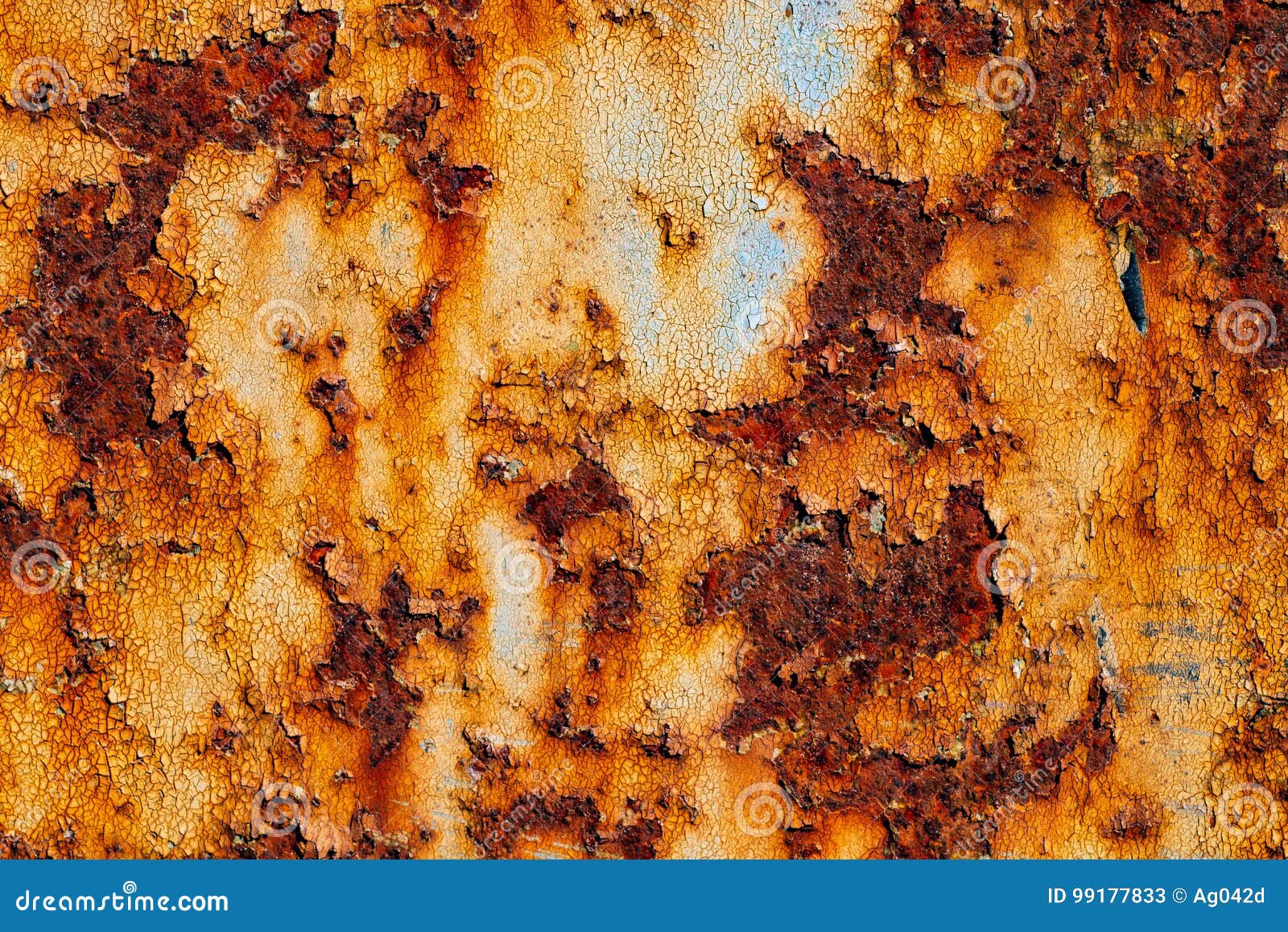 Sheet of Rusty Metal with Cracked and Flaky Paint Stock Image - Image ...