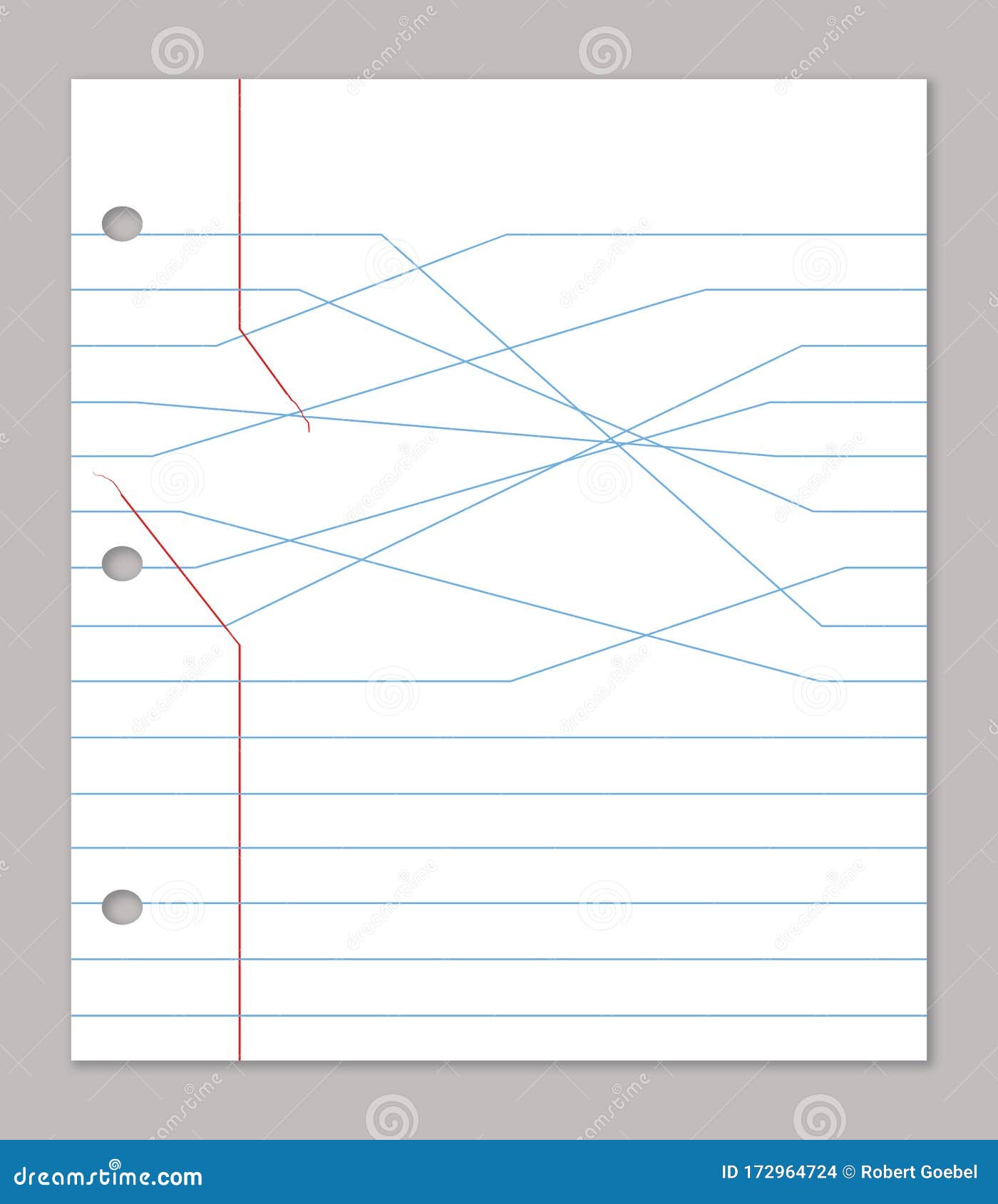 A Sheet of School Notebook Paper Has Lines that Angle in All the Wrong ...