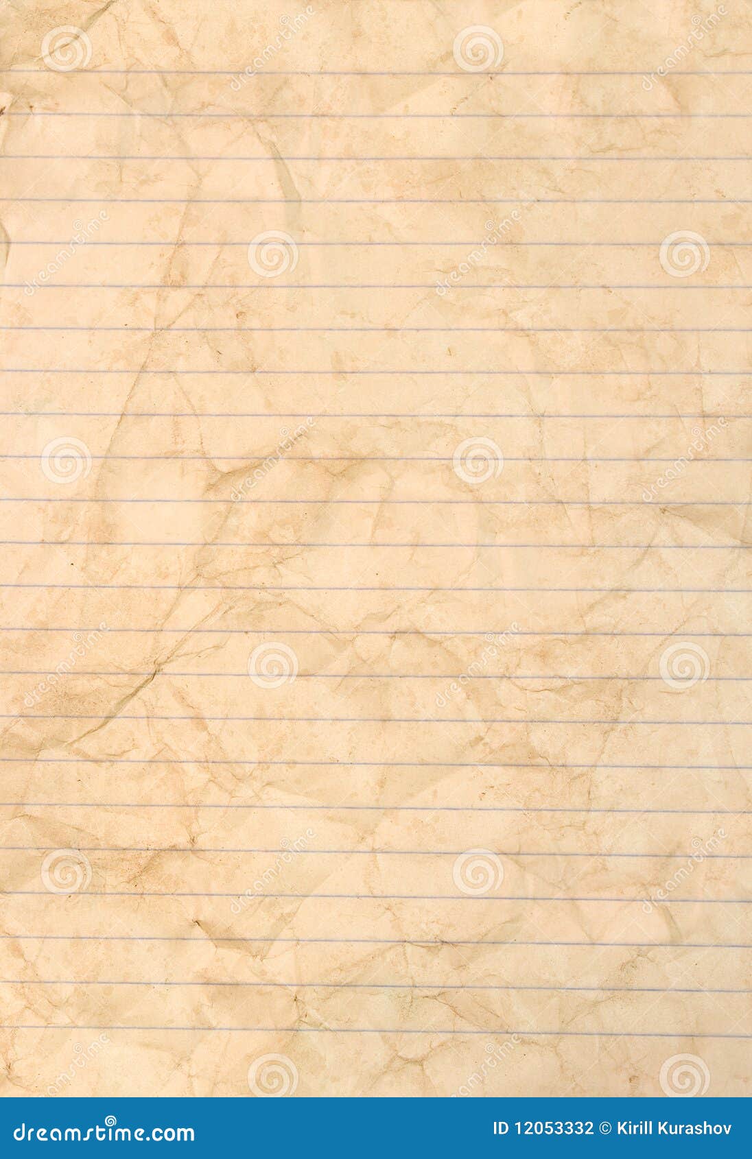 Sheet Of Stained Lined Paper, Vintage Grungy Lined Paper Royalty-Free ...