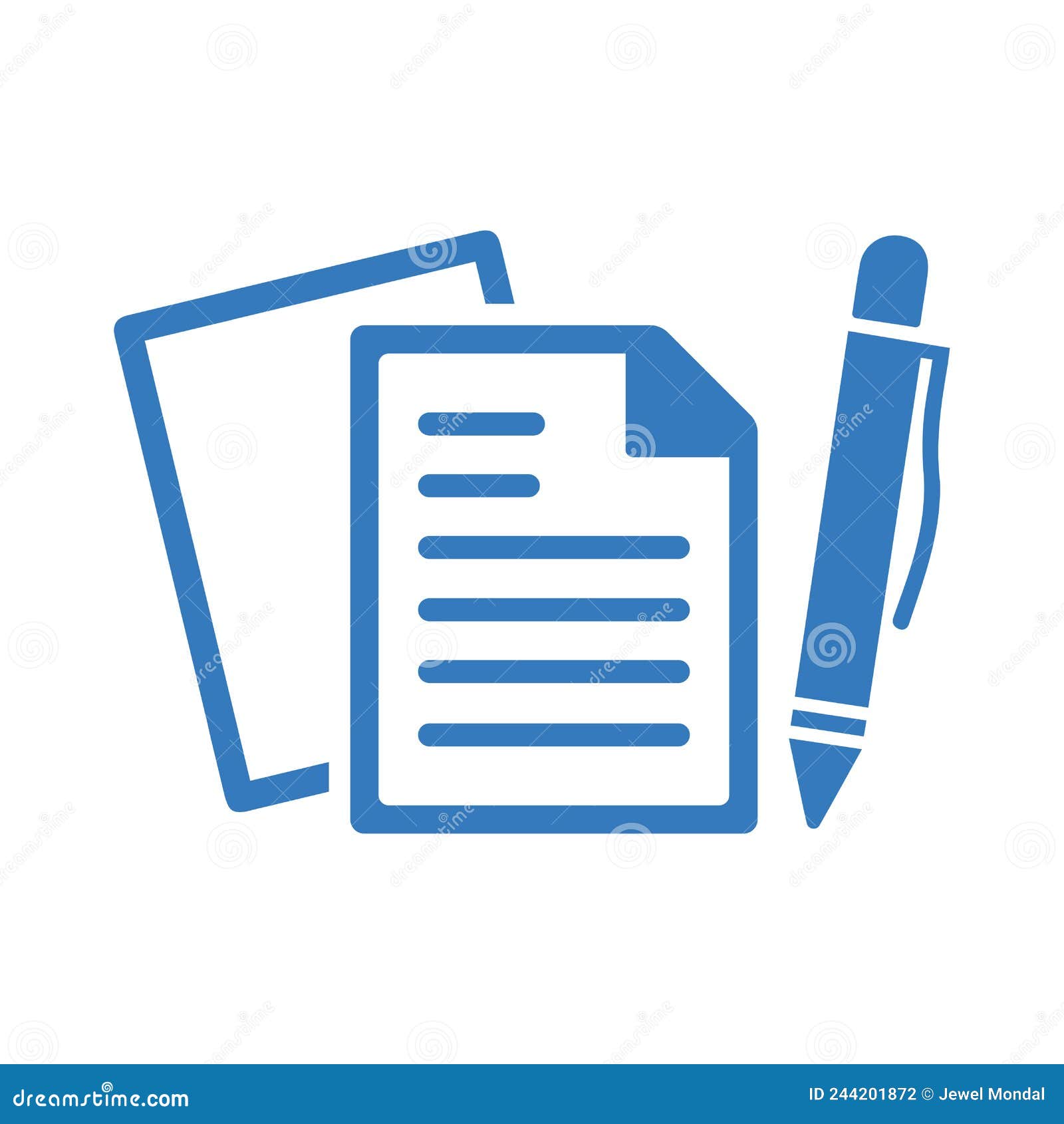 Sheet, Text Icon. Blue Vector Sketch Stock Vector - Illustration of ...