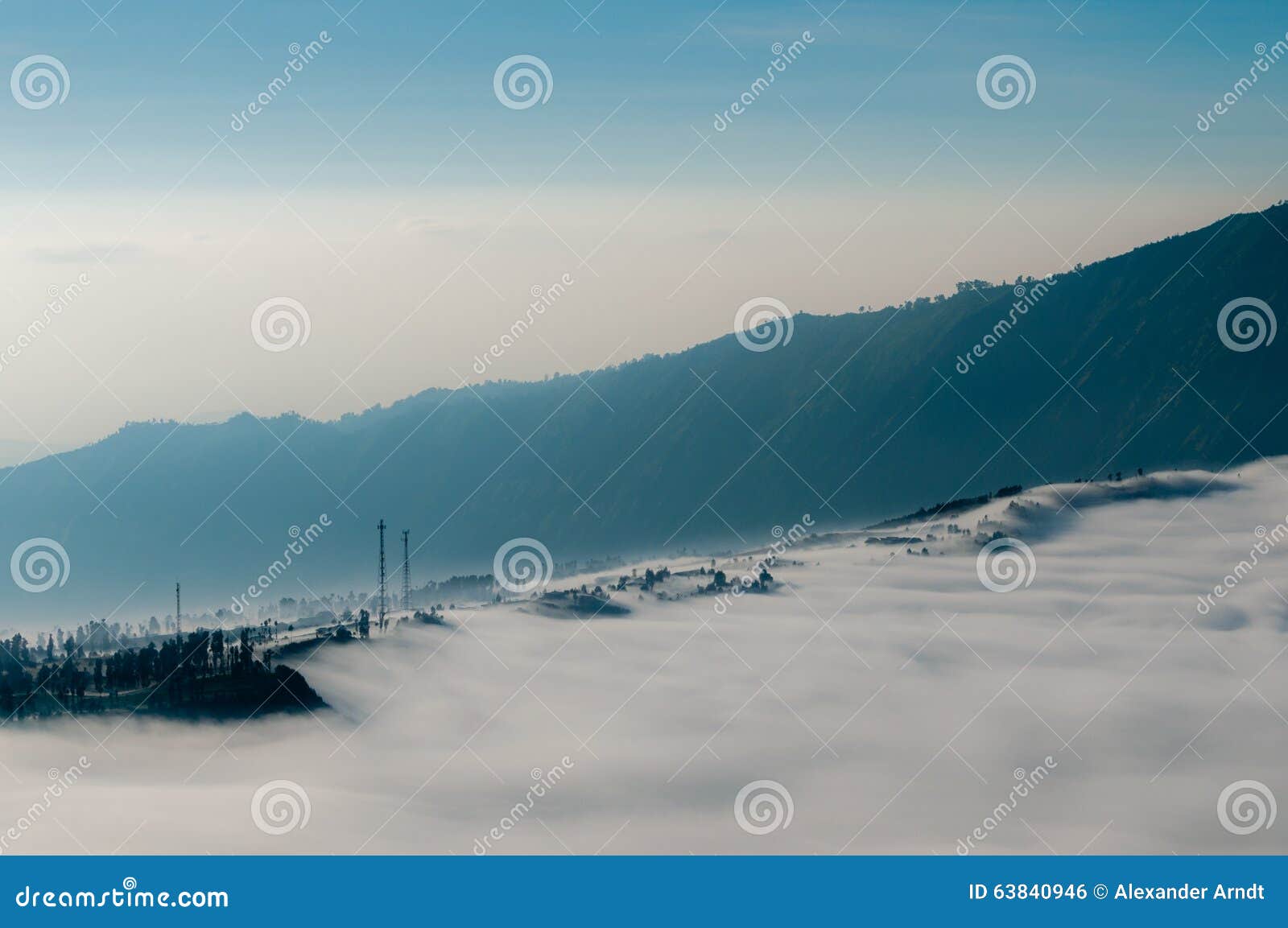 Sheet of Thick Fog Close To Volcano Bromo Stock Photo - Image of ...