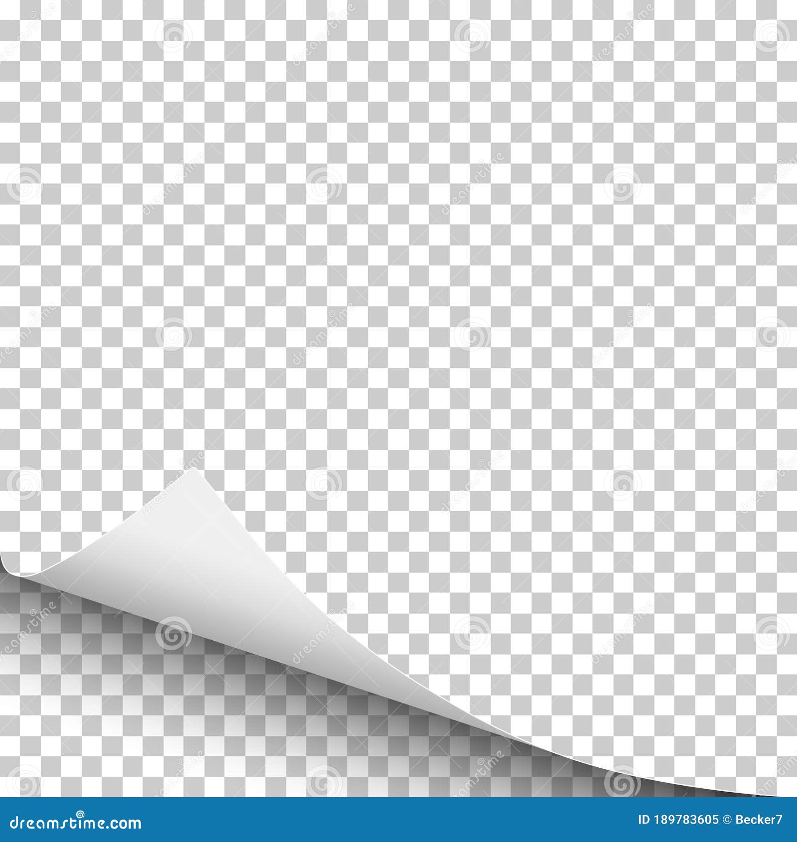 Sheet of Transparent Paper with Curled Lower Left Corner - Template ...