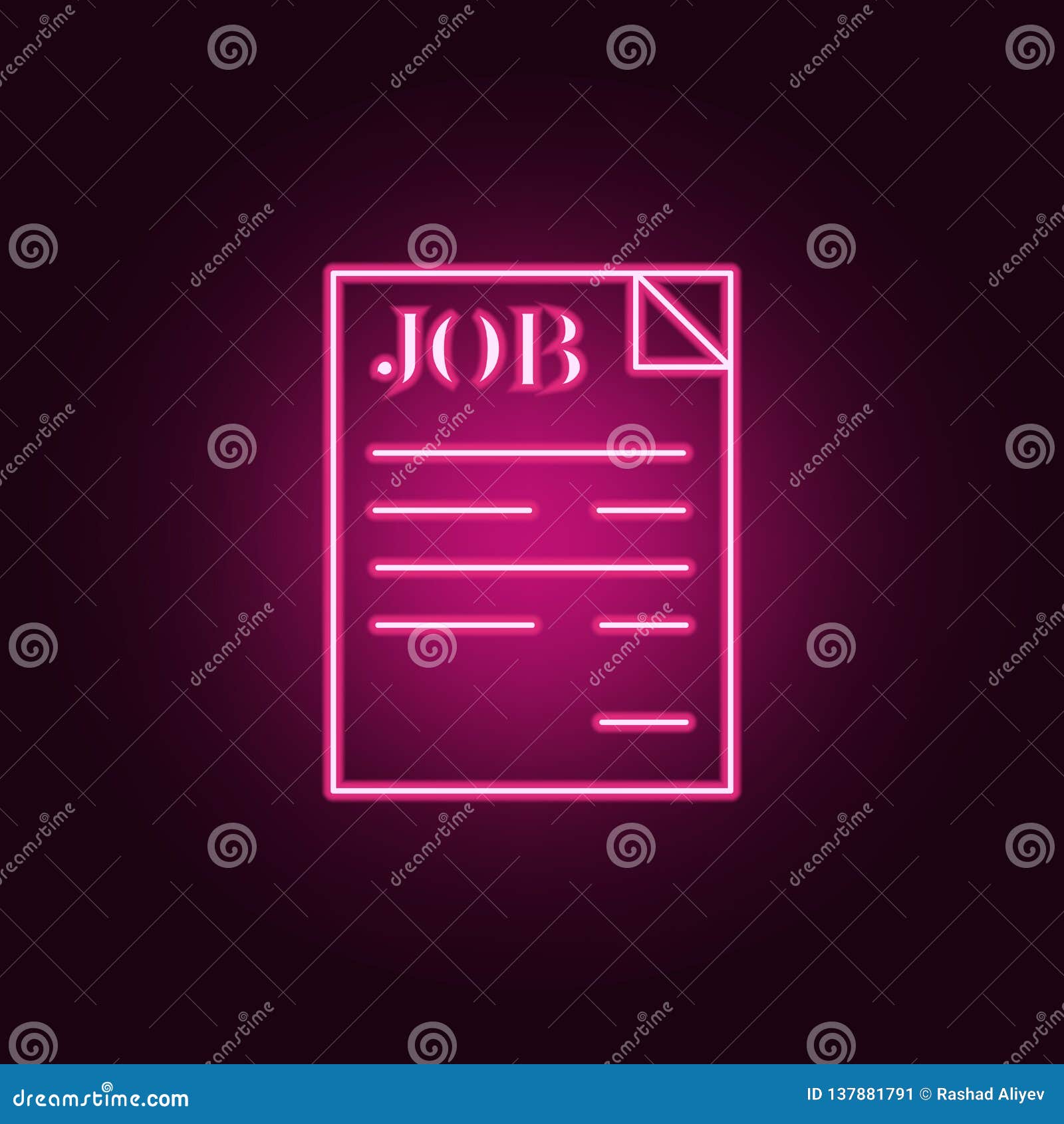 Sheet with Vacancies Icon. Elements of Interview in Neon Style Icons ...