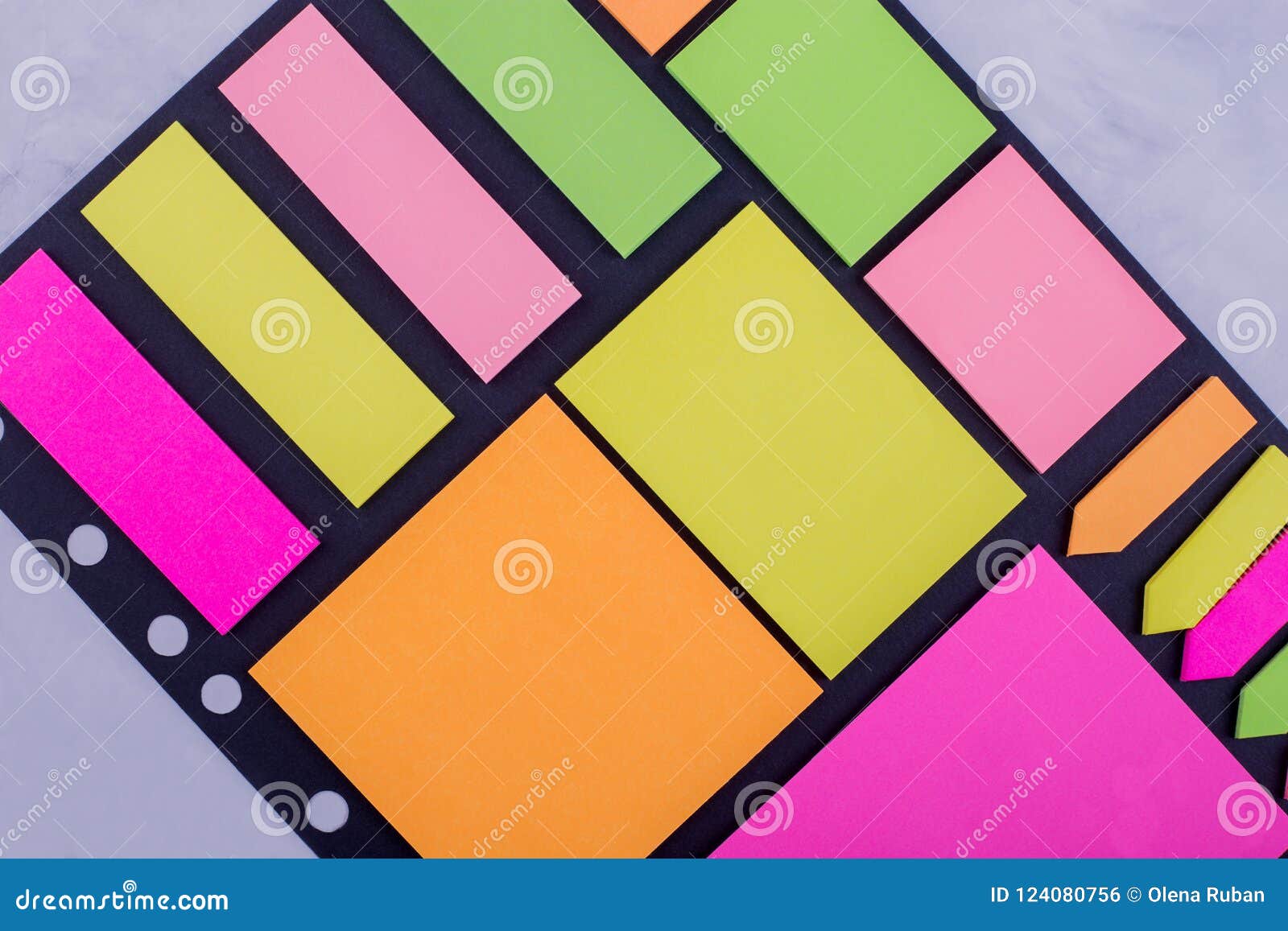 Sheet with Various Stickers Stock Photo - Image of concept, notebook ...