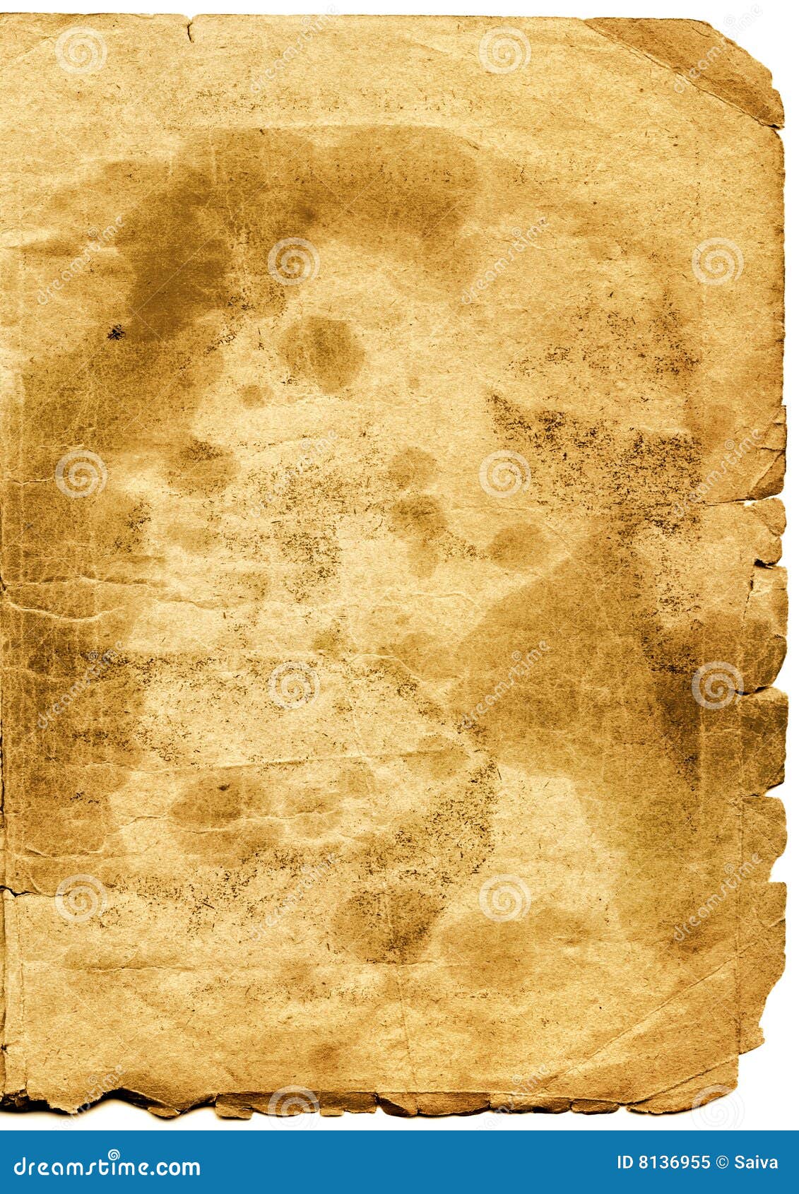 Sheet Of Very Old Paper Royalty Free Stock Photo - Image: 8136955