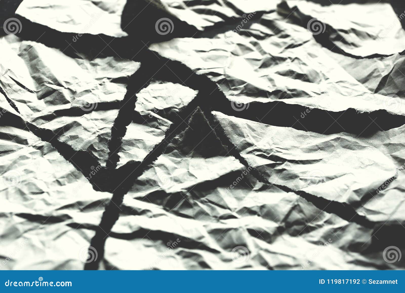 Sheet of White Crumpled Torn Paper Texture Background. Stock Photo ...
