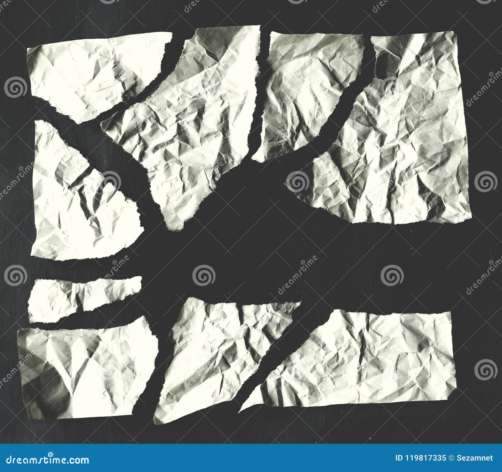 Sheet of White Crumpled Torn Paper Texture Background. Stock Image ...