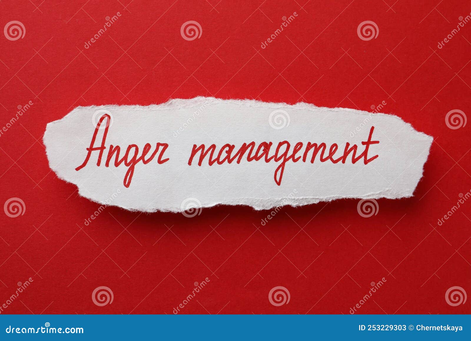 Sheet of White Paper with Words Anger Management on Red Background, Top ...