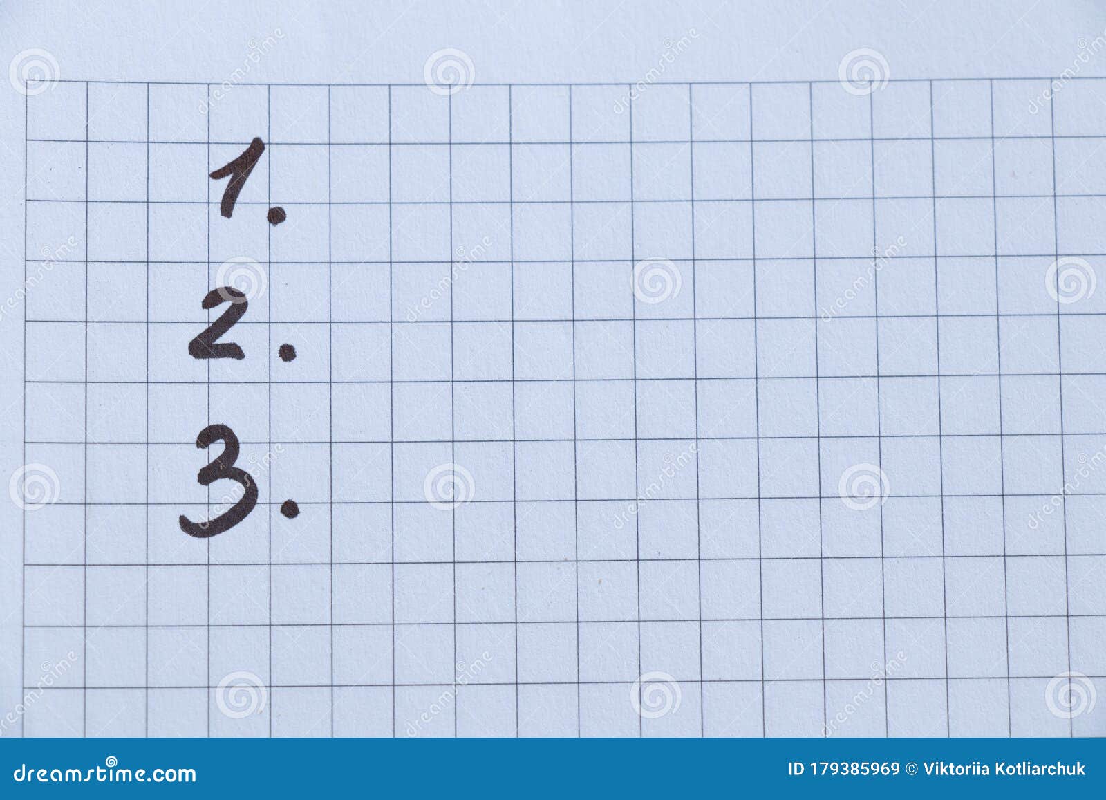 Sheet of White Squared Paper with Numbers 123 Closeup Stock Image ...