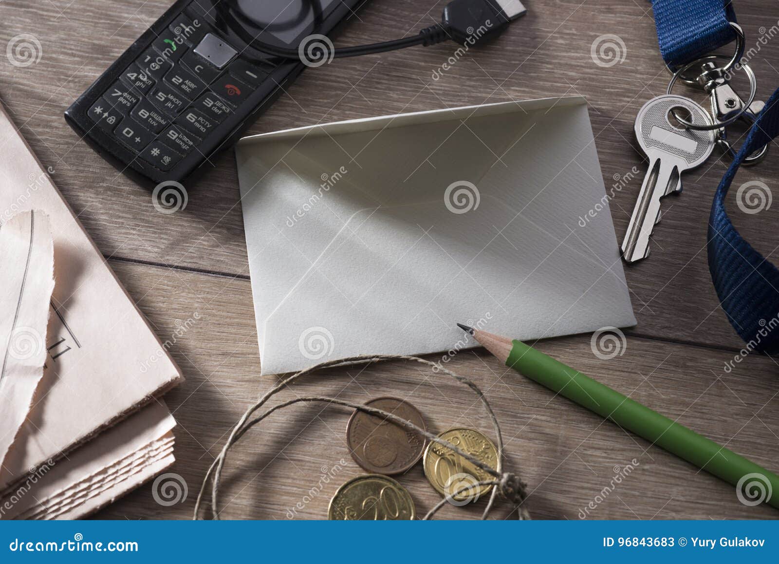 A Sheet for Writing on a Table Surrounded. Stock Image - Image of ...