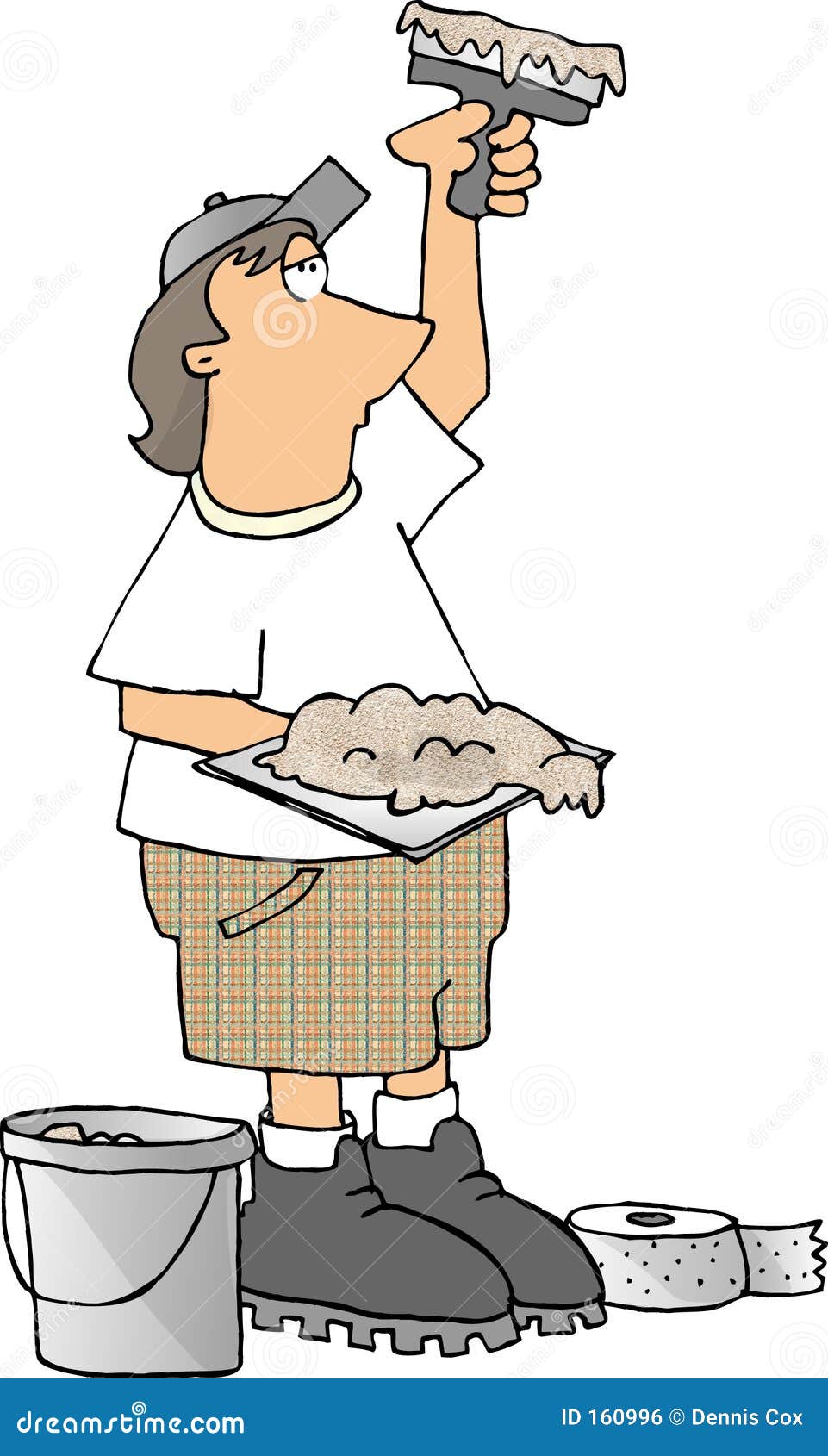 Sheetrock mudder stock illustration. Illustration of sheetrock - 160996