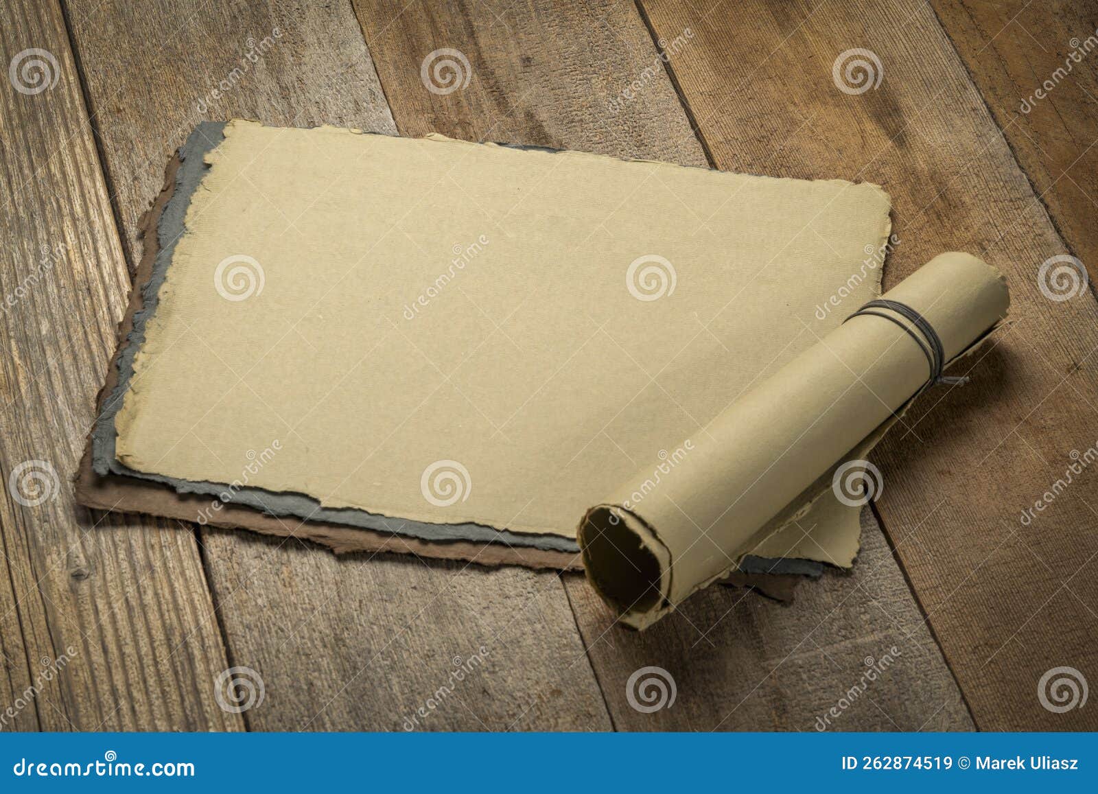 Sheets of Blank Handmade Paper with Rough Edges Stock Image - Image of ...