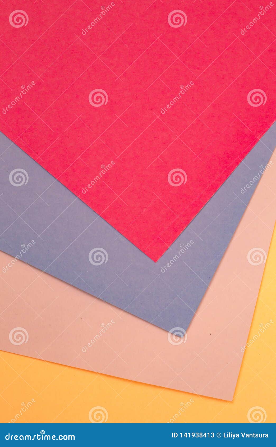 Sheets of Colored Paper. Many Colored Sheets of Paper are Laid Out in ...