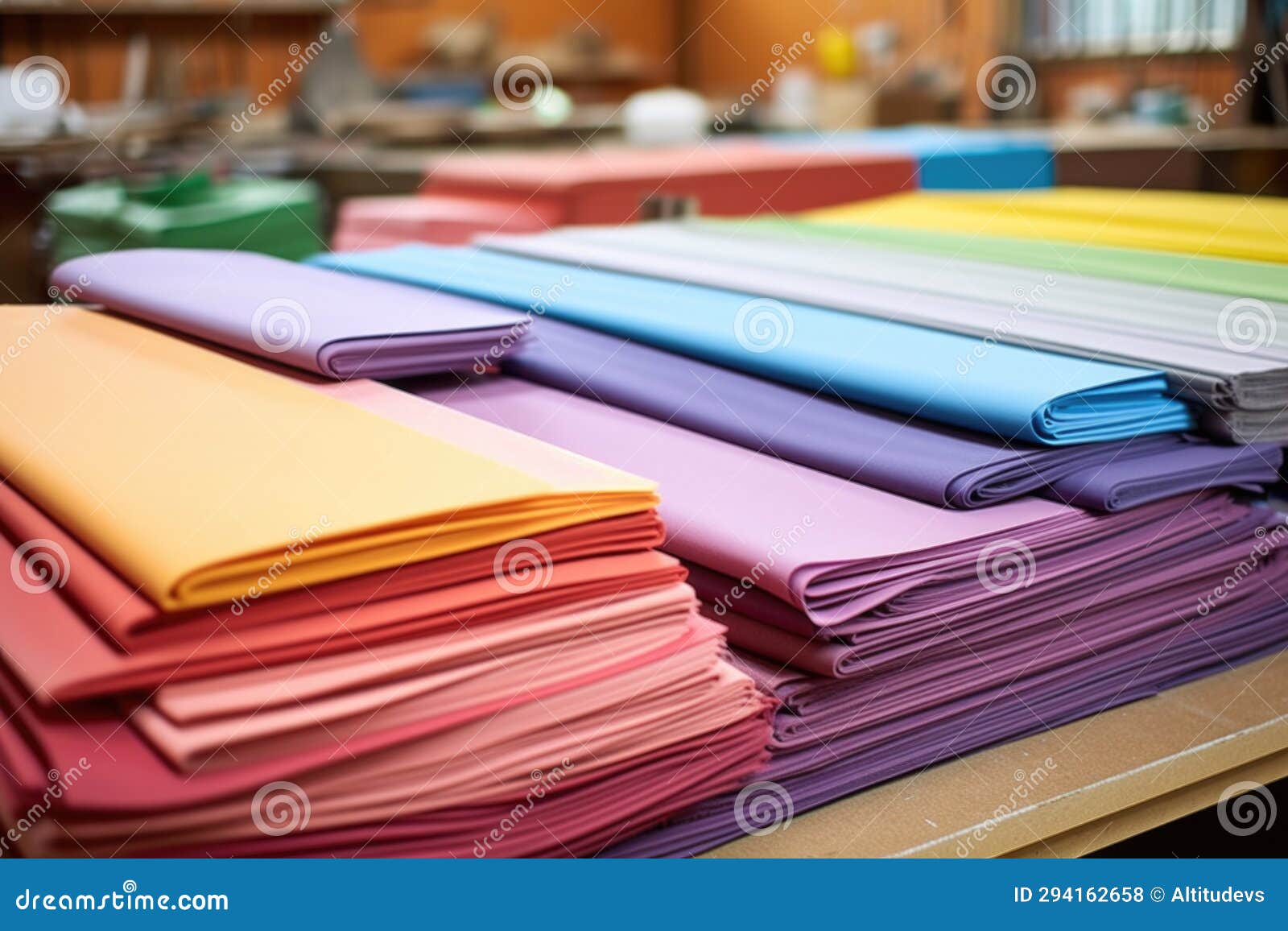 Sheets of Construction Paper Going through the Drying Process Stock ...