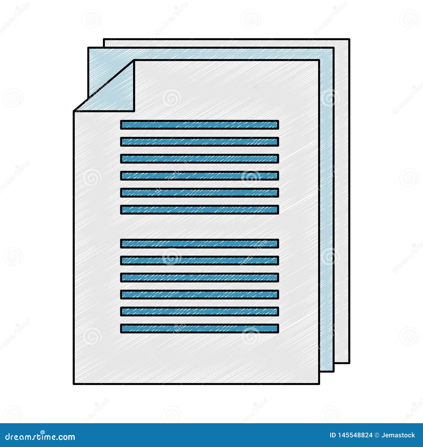 Sheets Document Symbol Scribble Stock Vector - Illustration of chart ...