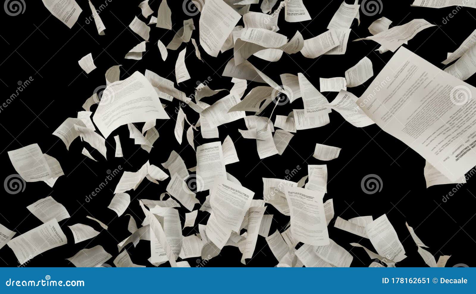 Sheets Documents Falling. Cinematic 3d Rendering Animation Stock Video ...