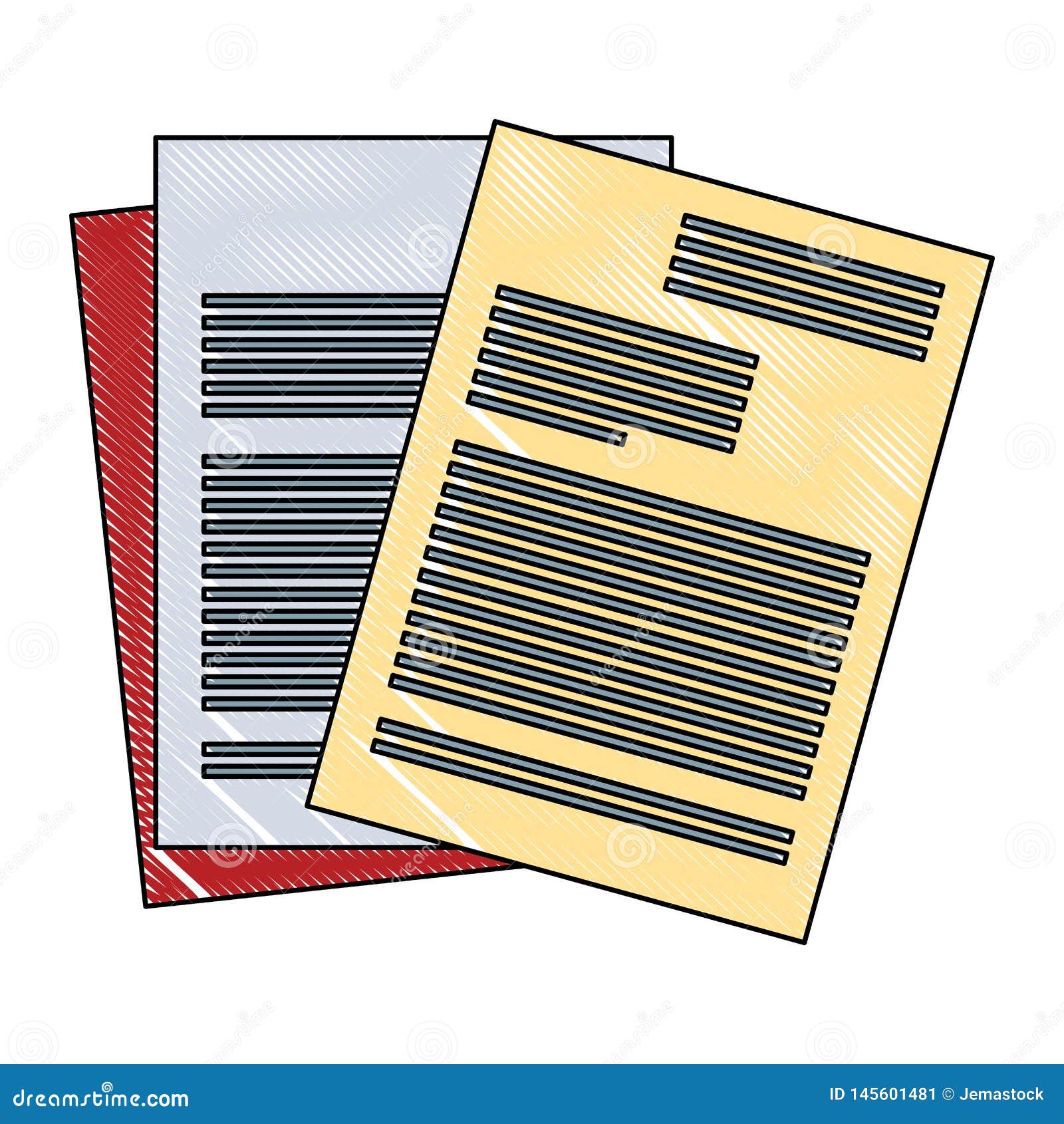 Sheets Documents Isolated Scribble Stock Vector - Illustration of desk ...