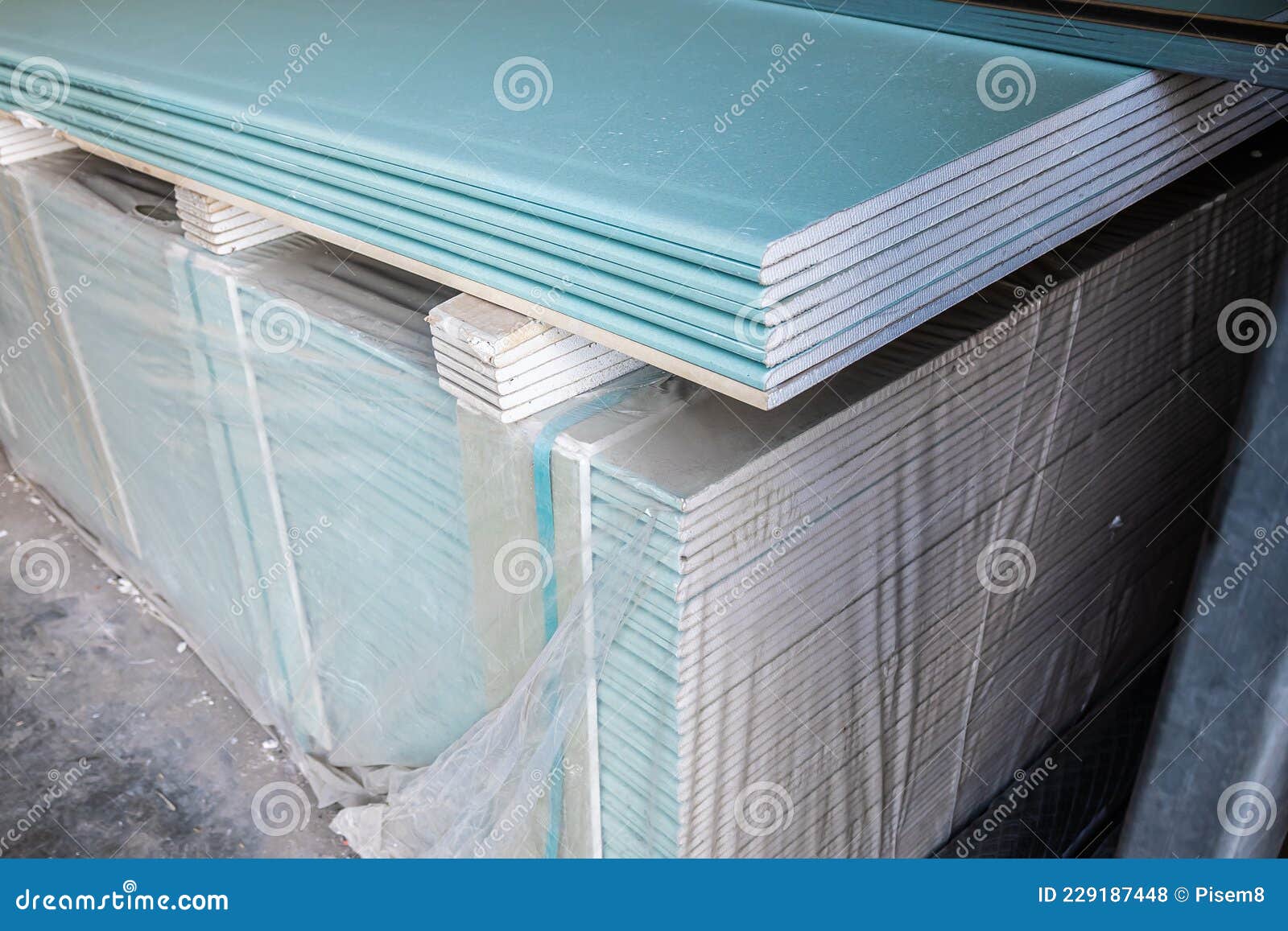 Sheets of Drywall in a Stack in the Warehouse Stock Photo - Image of ...