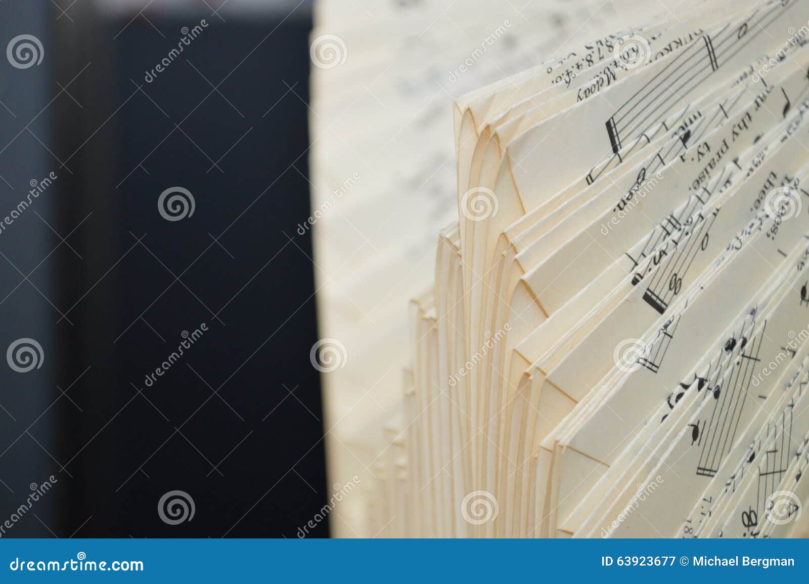 Sheets of Folded Sheets of Music Stock Image - Image of brown, papers ...