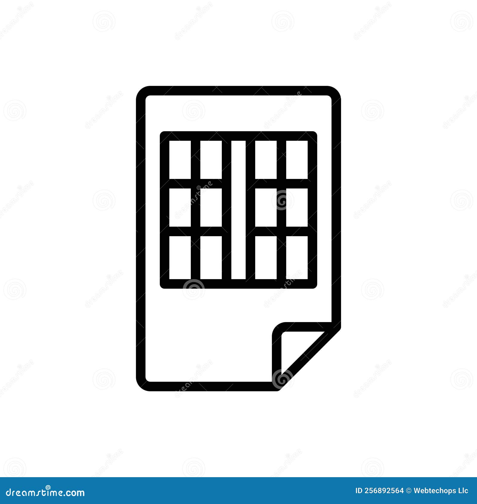 Black Line Icon for Sheets, Document and Note Stock Vector ...