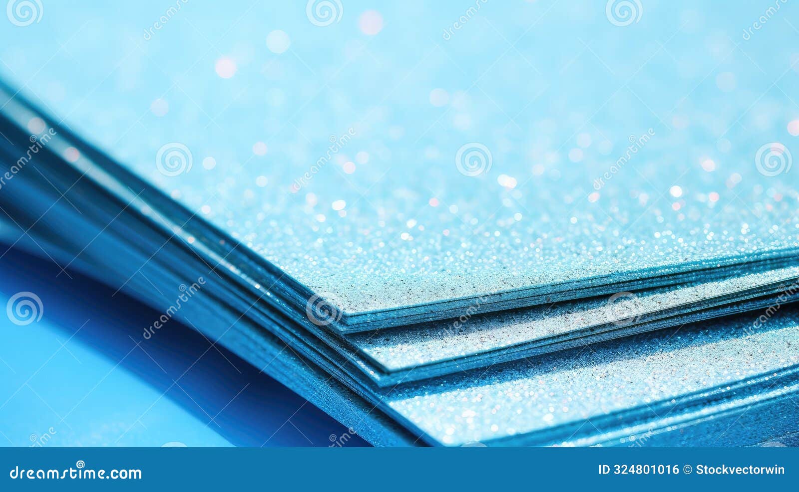 Sheets Light Blue Glitter Paper Stock Illustration - Illustration of ...