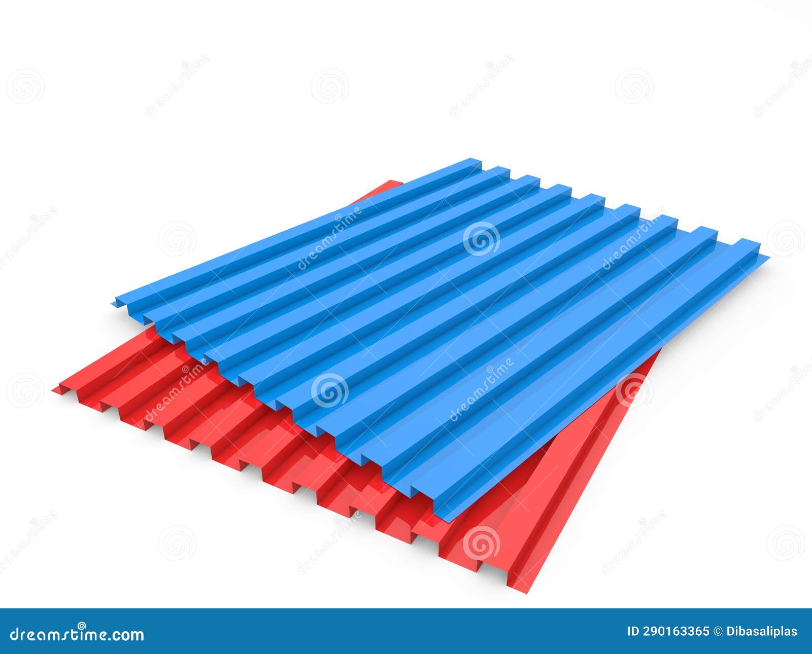 Sheets of Metal Roofing Profile on a White Background. Stock ...