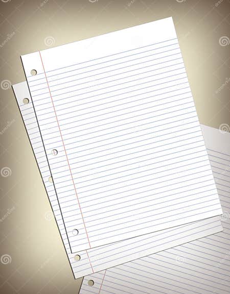 Sheets of Notebook Paper stock photo. Image of written - 9784922