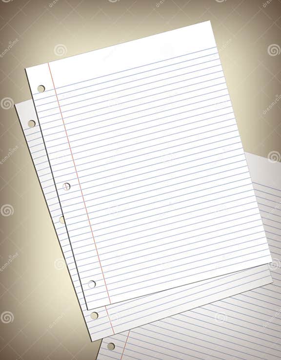 Sheets of Notebook Paper stock photo. Image of written - 9784922