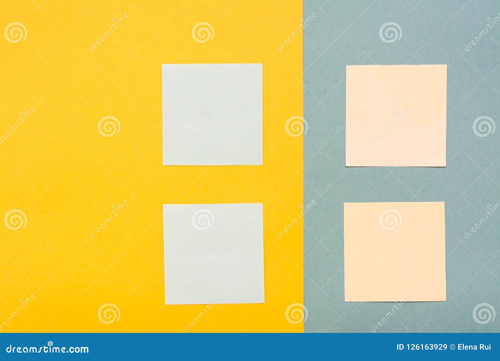 Sheets for Notes on Yellow and Green Backgrounds Stock Image - Image of ...