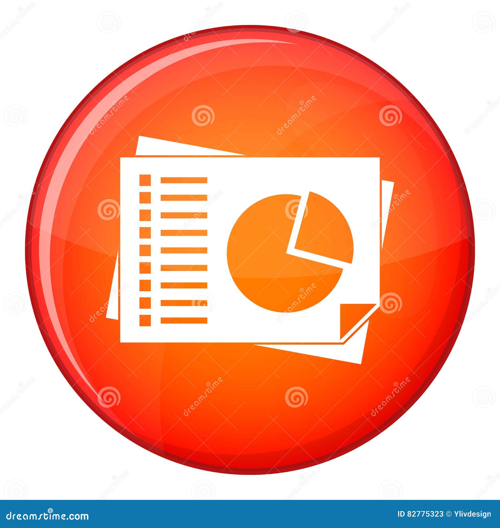 Sheets of Paper with Charts Icon, Flat Style Stock Vector ...
