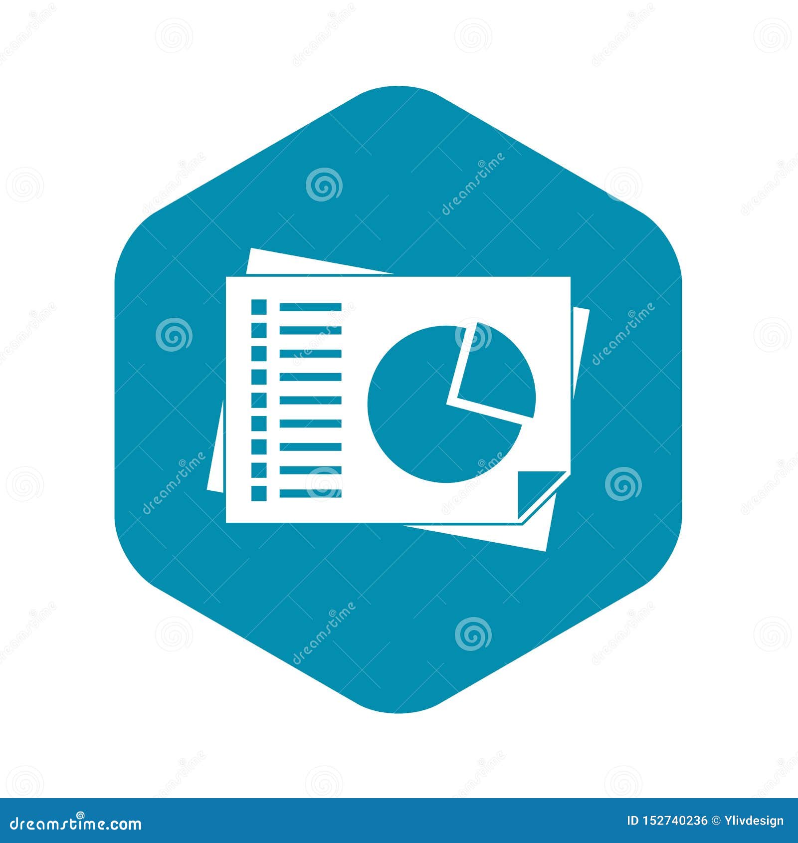 Sheets of Paper with Charts Icon, Simple Style Stock Vector ...