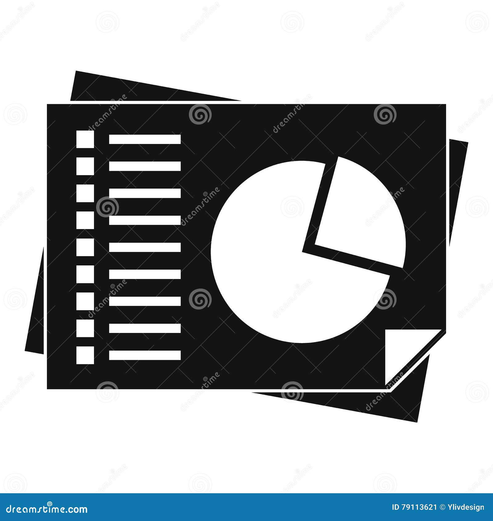 Sheets of Paper with Charts Icon, Simple Style Stock Vector ...