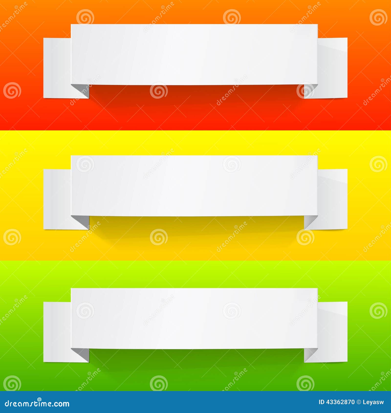 Sheets of Paper on a Color Background. Origami Ban Stock Vector ...