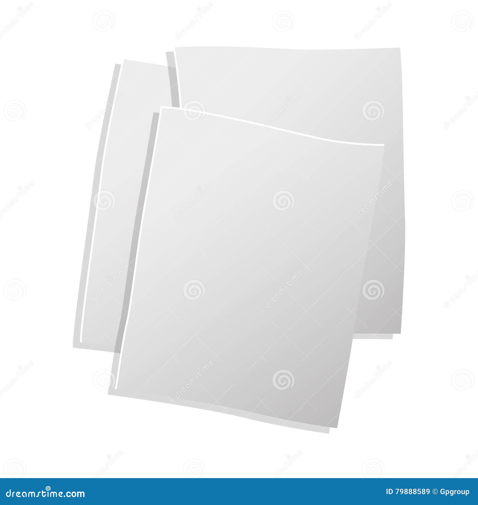 Sheets of paper in 3d stock vector. Illustration of business - 79888589