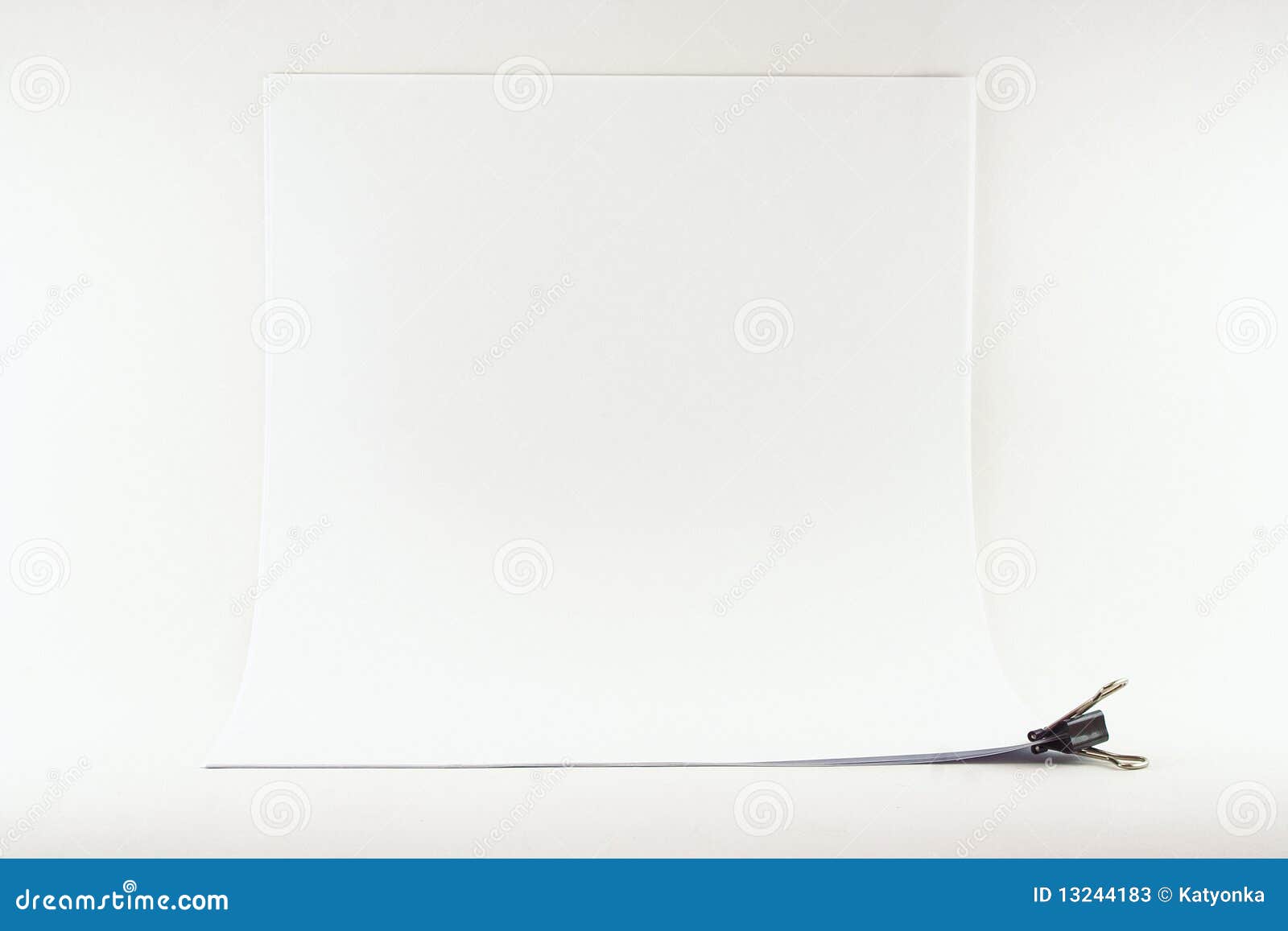 Sheets of Paper Fastened by a Binder Clip Stock Image - Image of blank ...